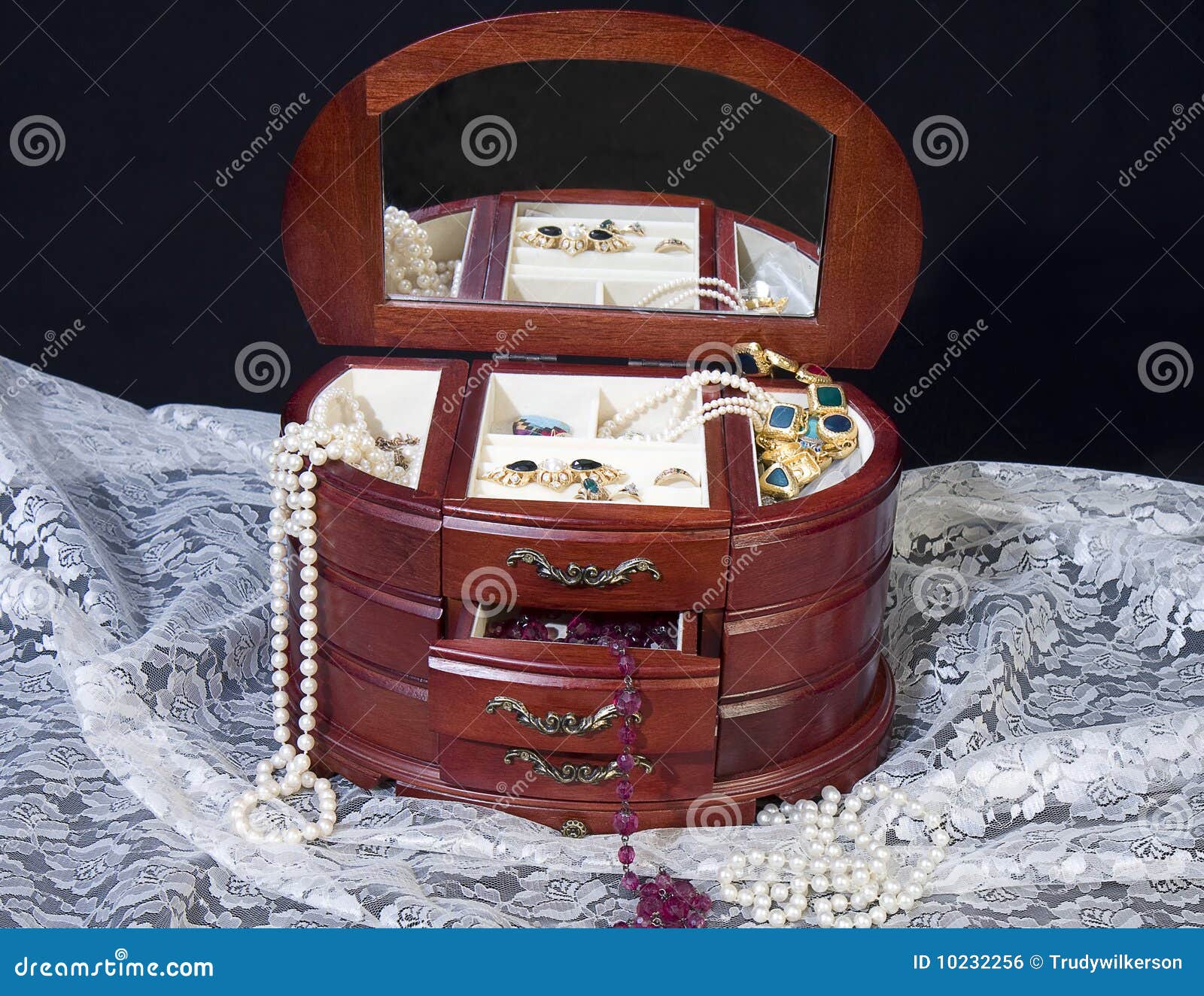 Jewlery Box stock photo. Image of mirror, drawers, compartments - 10232256