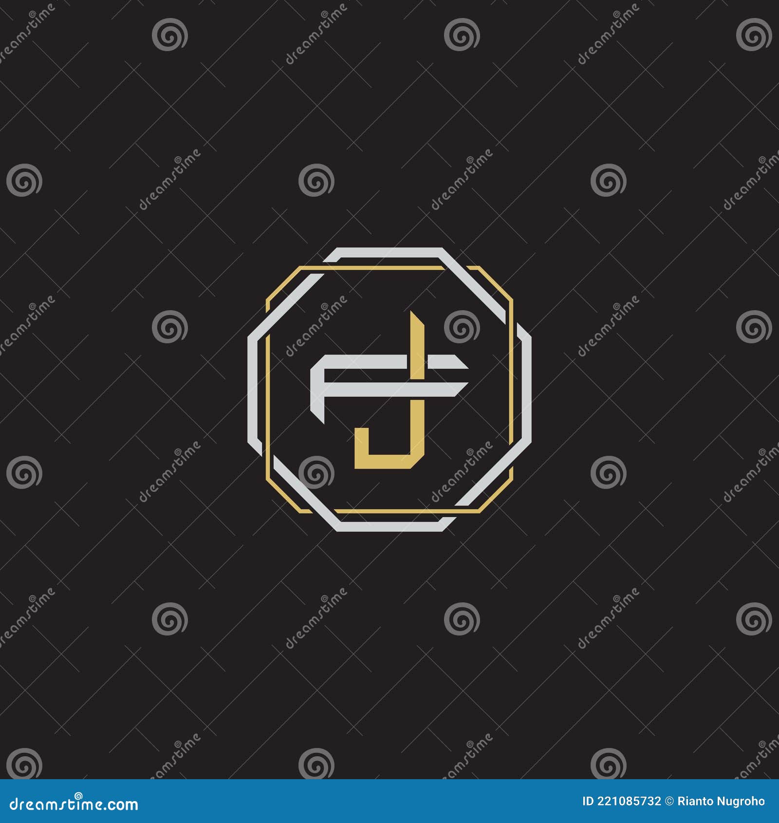 JF Initial Letter Overlapping Interlock Logo Monogram Line Art Style ...