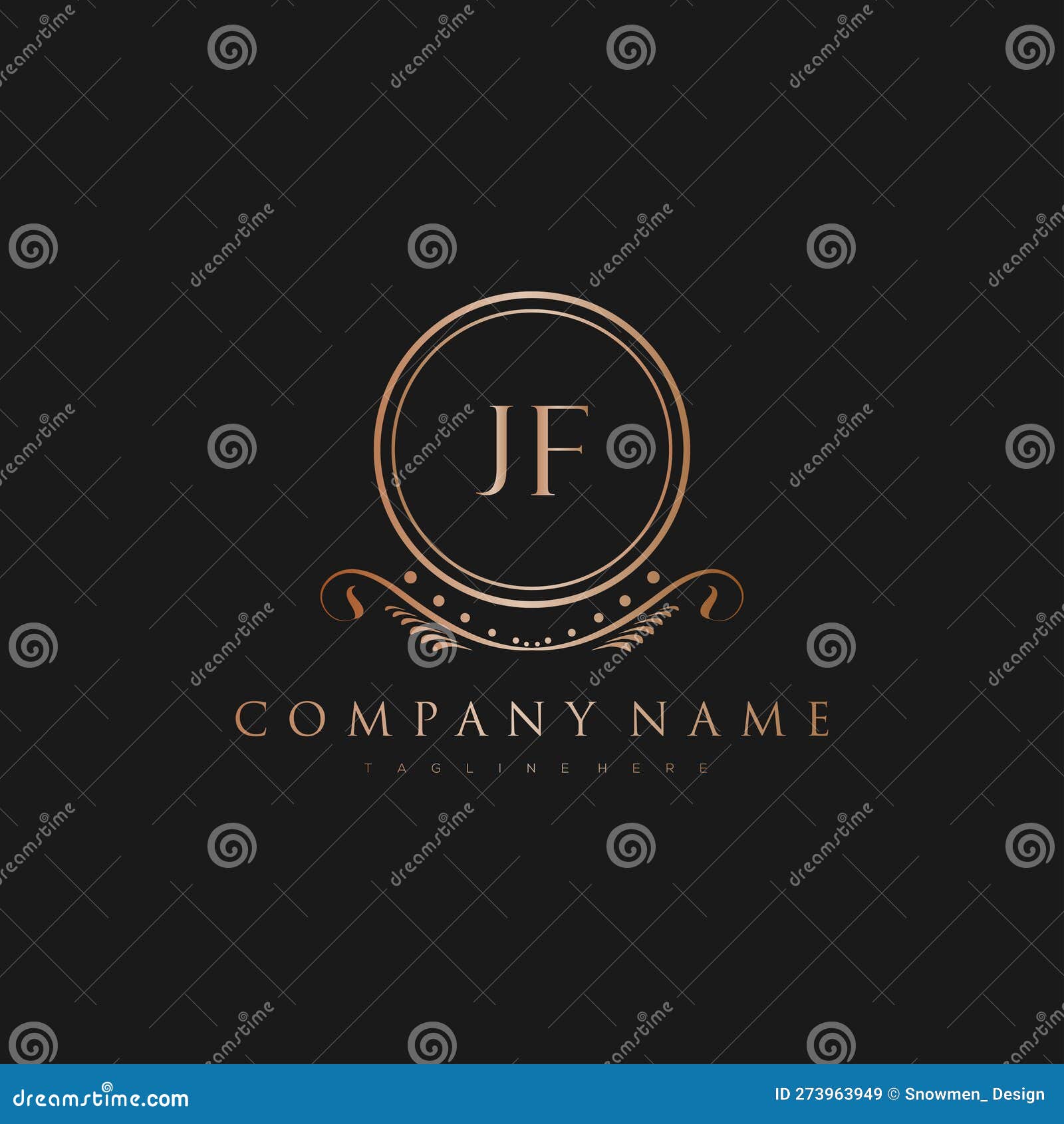 JF Letter Initial with Royal Luxury Logo Template Stock Vector ...