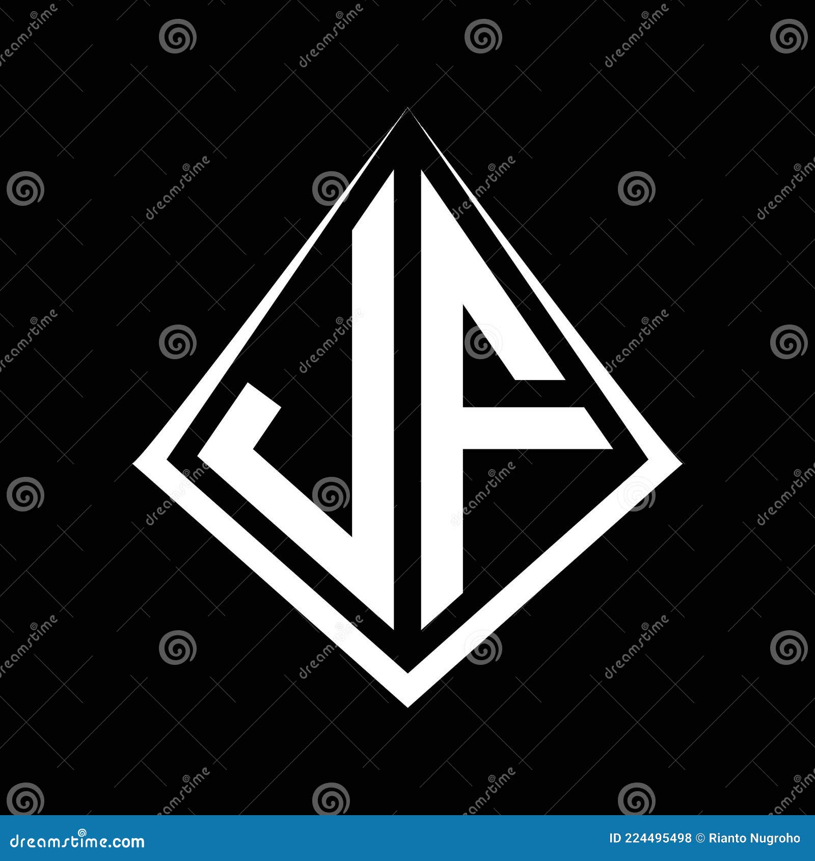 JF Logo Letters Monogram with Prisma Shape Design Template Stock Vector ...