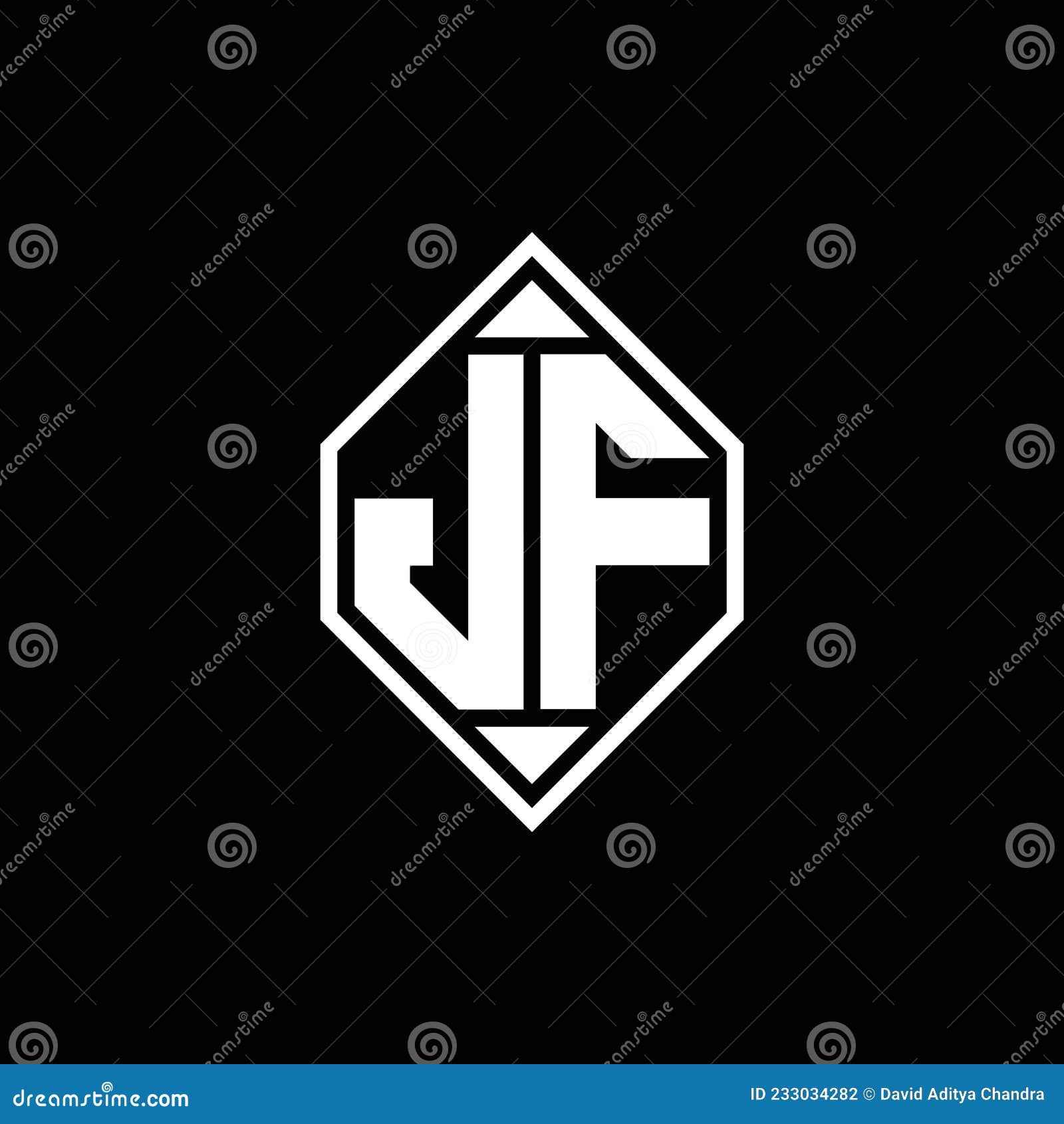JF Logo Monogram Geometric Shield Shape Style Stock Vector ...