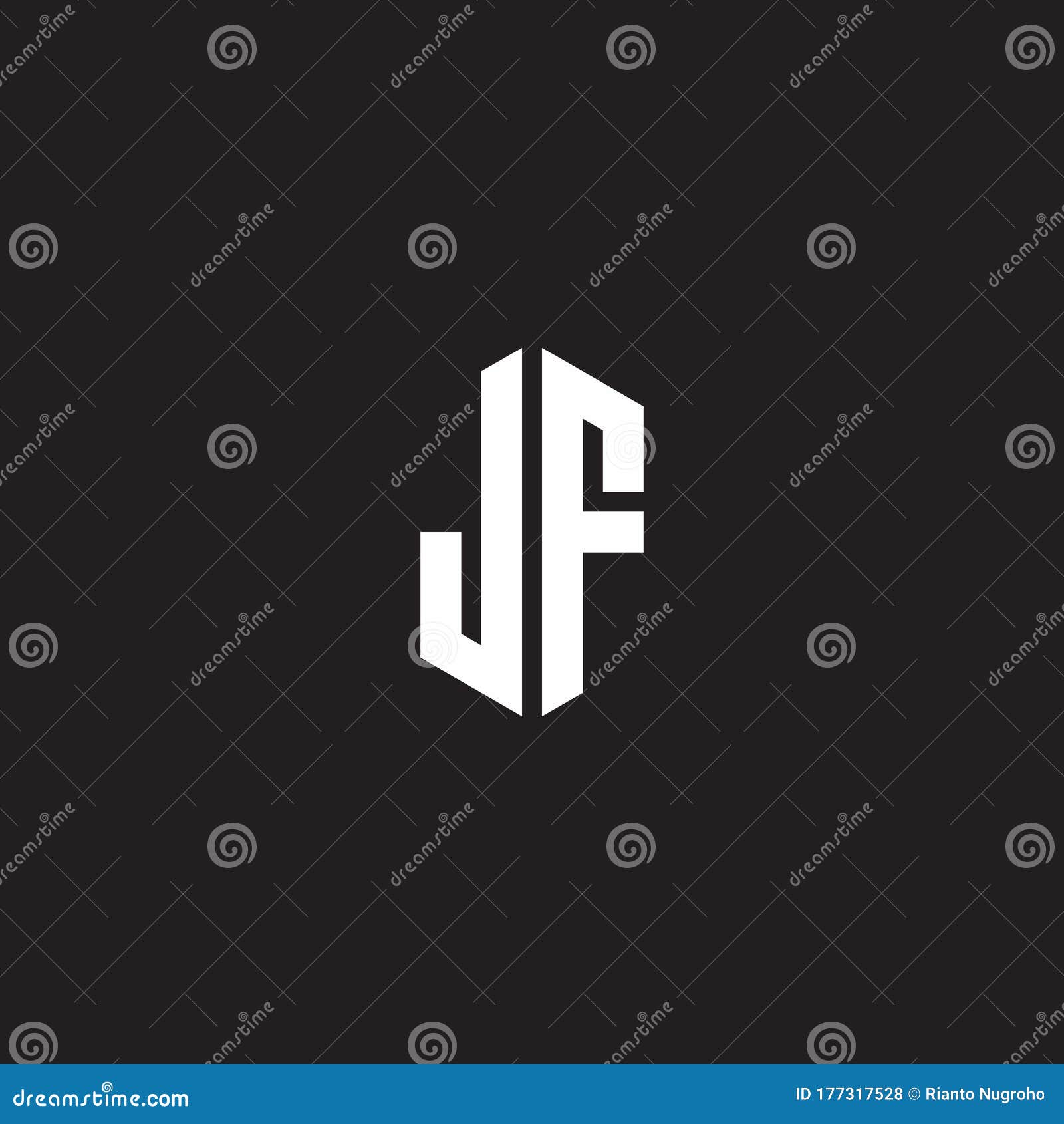 JF Logo Monogram with Hexagon Shape Style Design Template Stock Vector ...