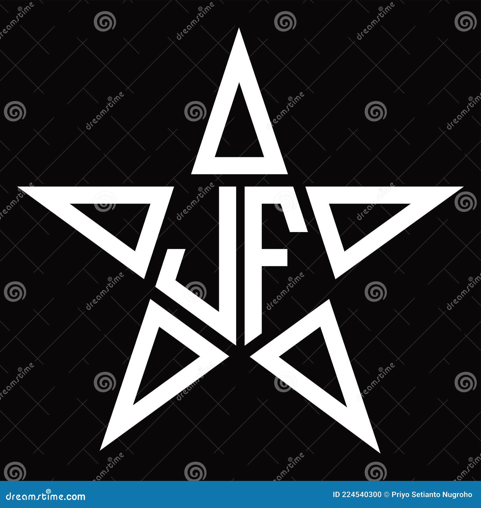 JF Logo Monogram with Star Shape Design Template Stock Vector ...