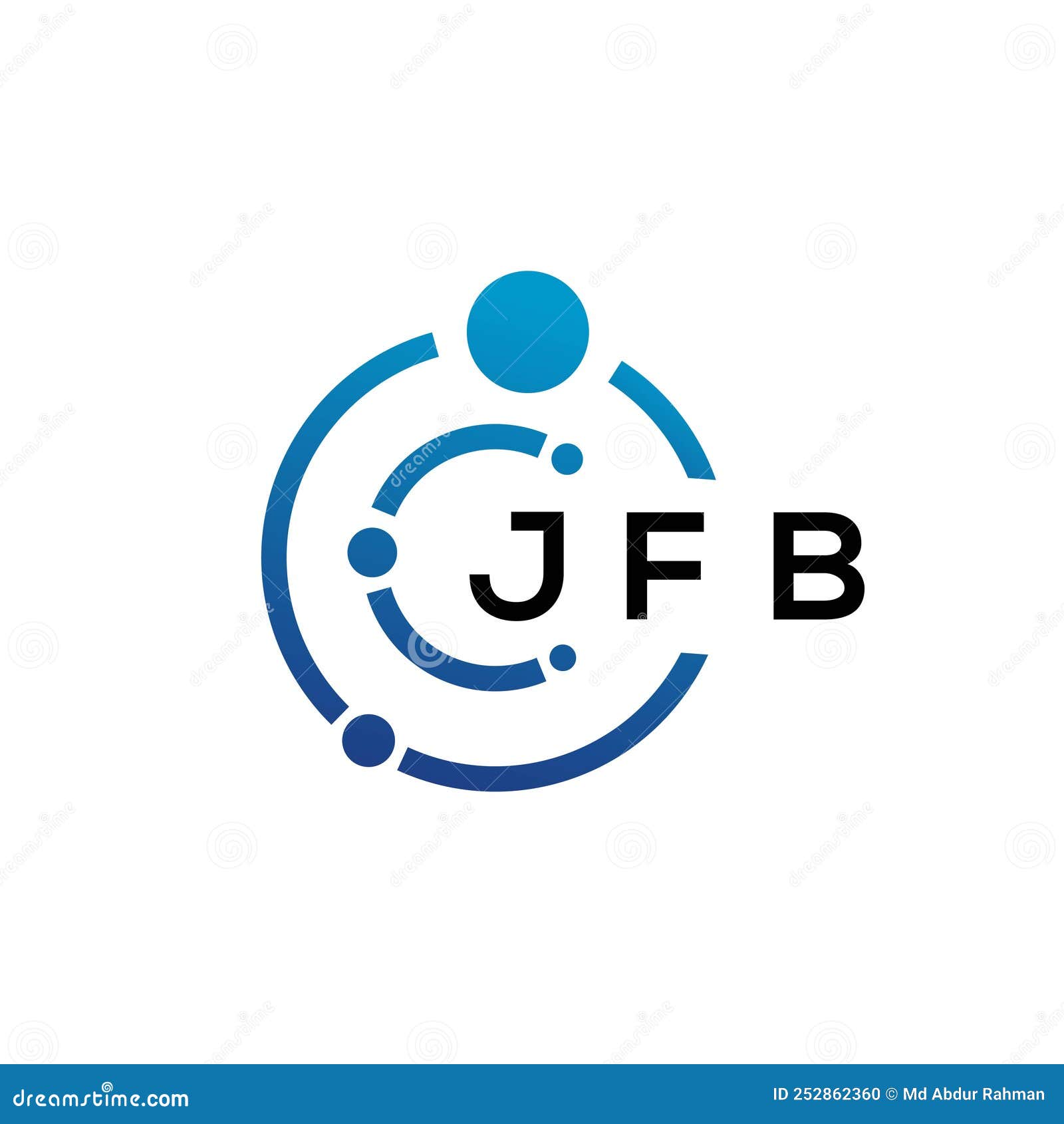 JFB Letter Technology Logo Design on White Background. JFB Creative ...