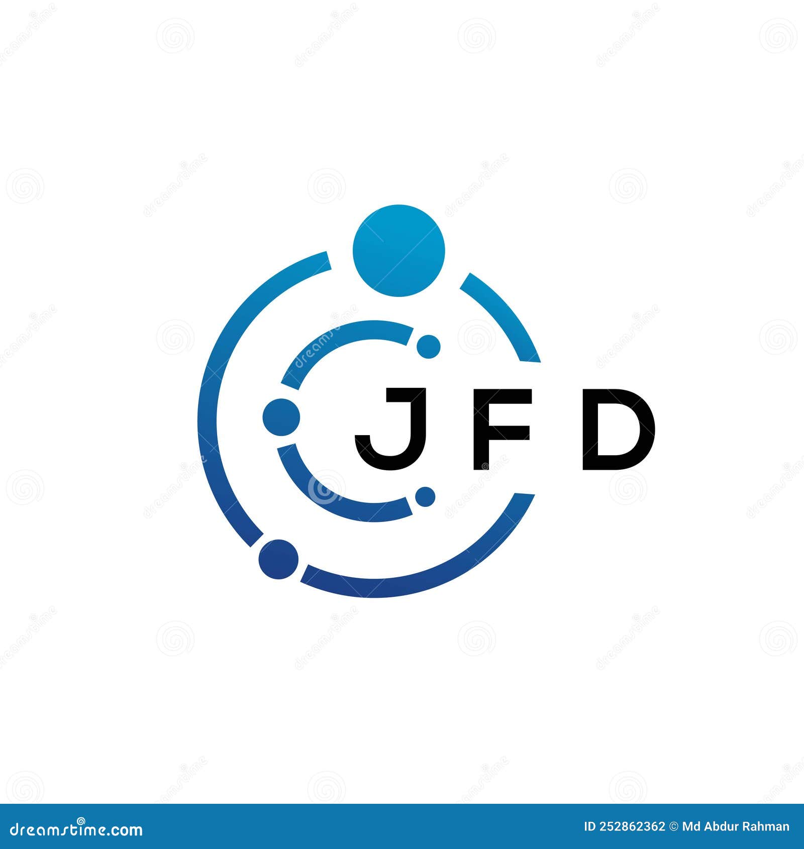JFD Letter Technology Logo Design on White Background. JFD Creative ...