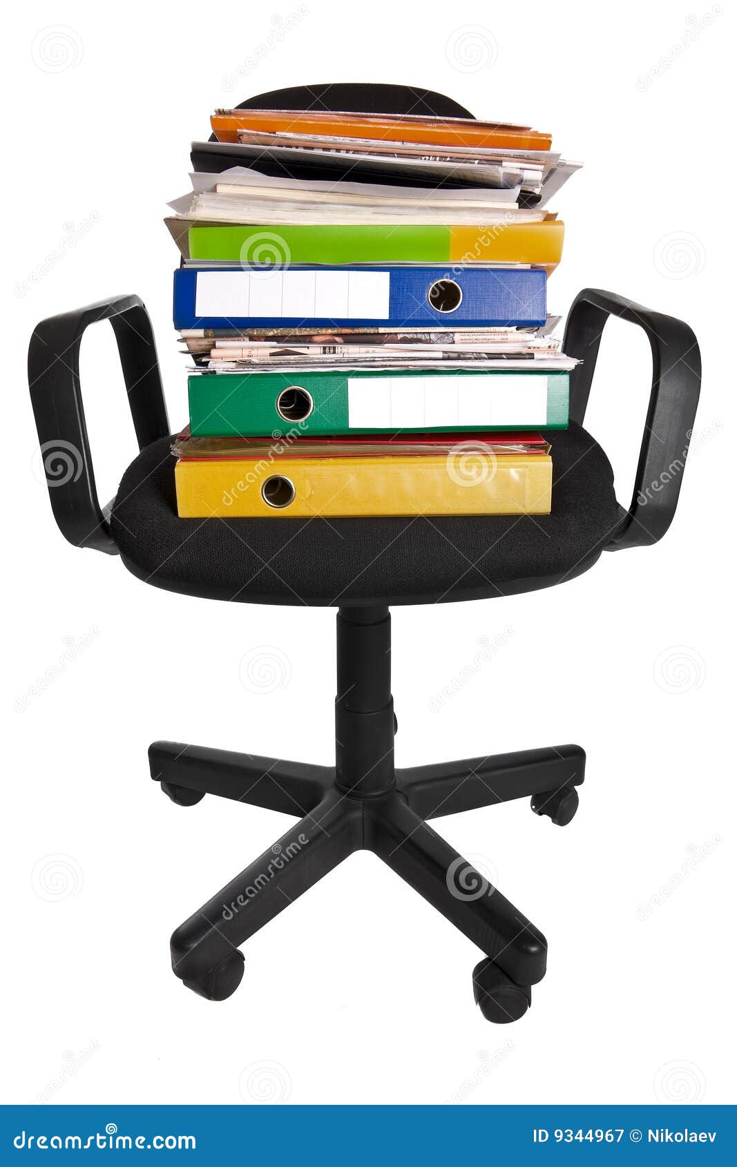 Jffice Chair with Document Folders Stock Image - Image of folder ...