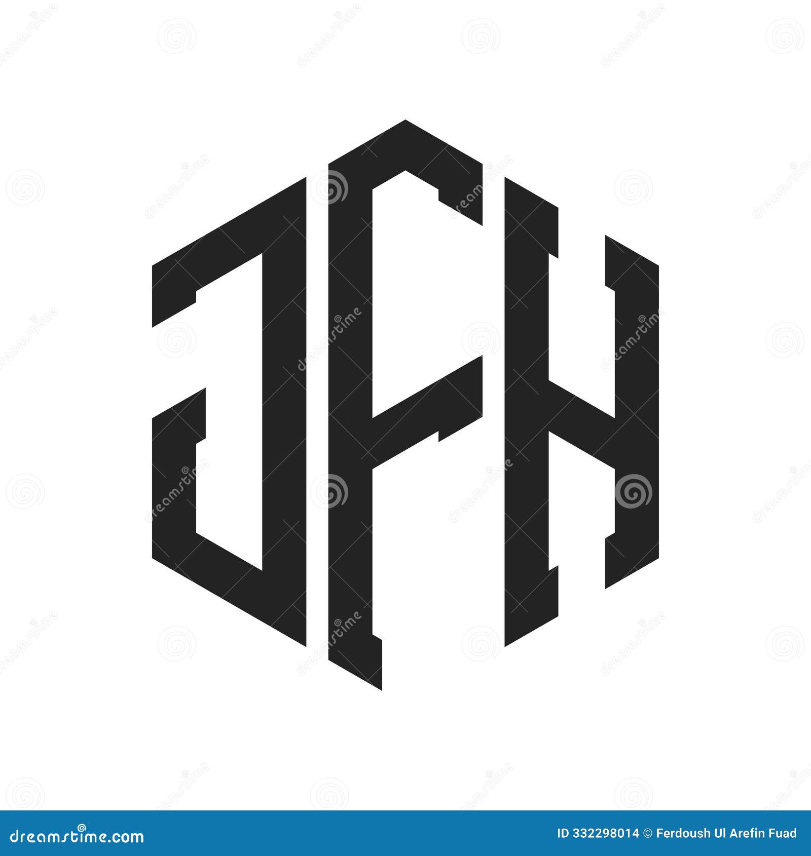 JFH Logo Design. Initial Letter JFH Monogram Logo Using Hexagon Shape ...