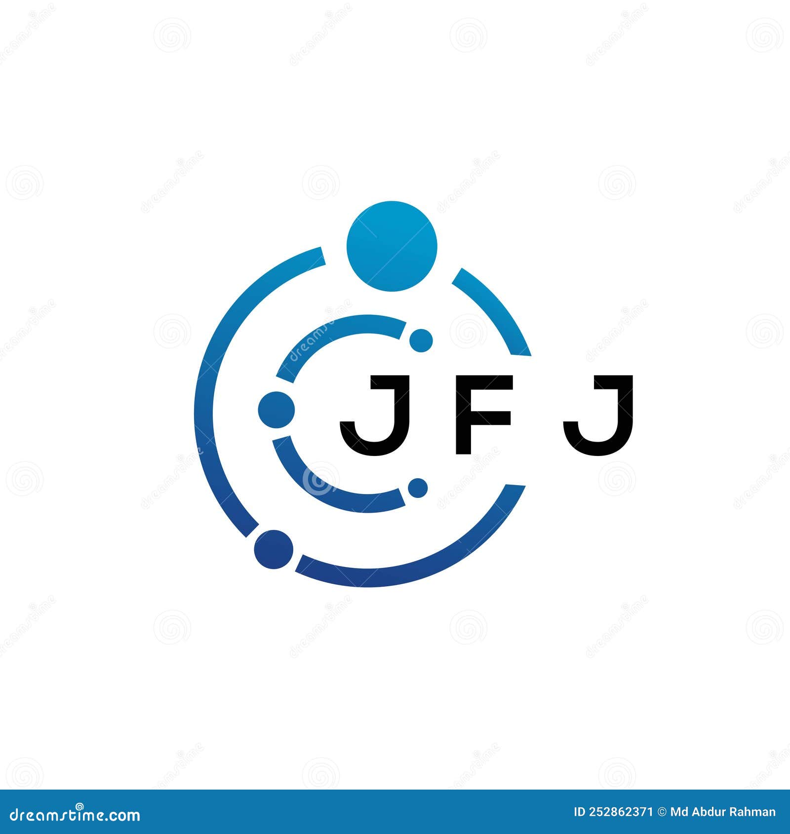 JFJ Letter Technology Logo Design on White Background. JFJ Creative ...