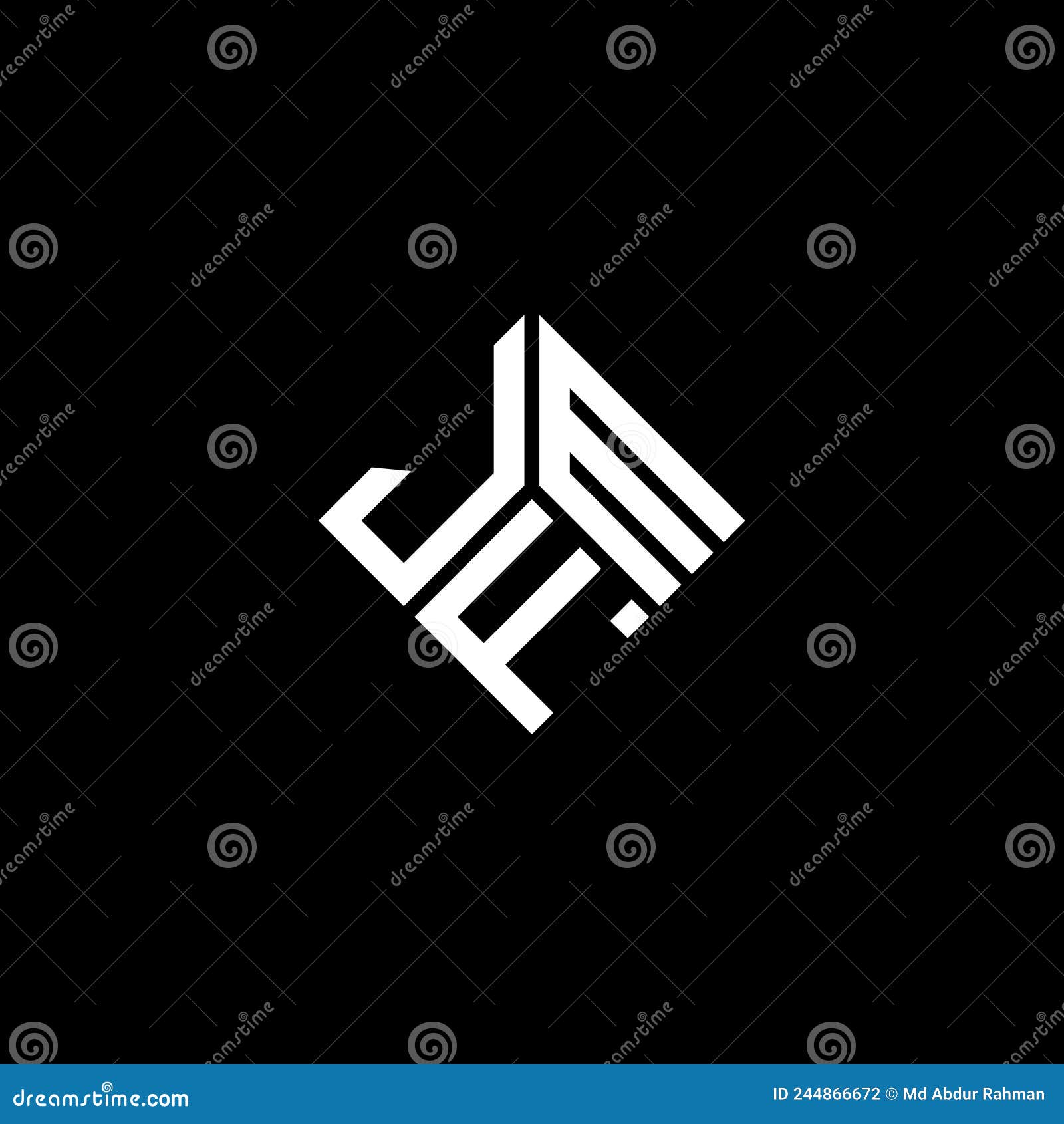 JFM Letter Logo Design on Black Background. JFM Creative Initials ...