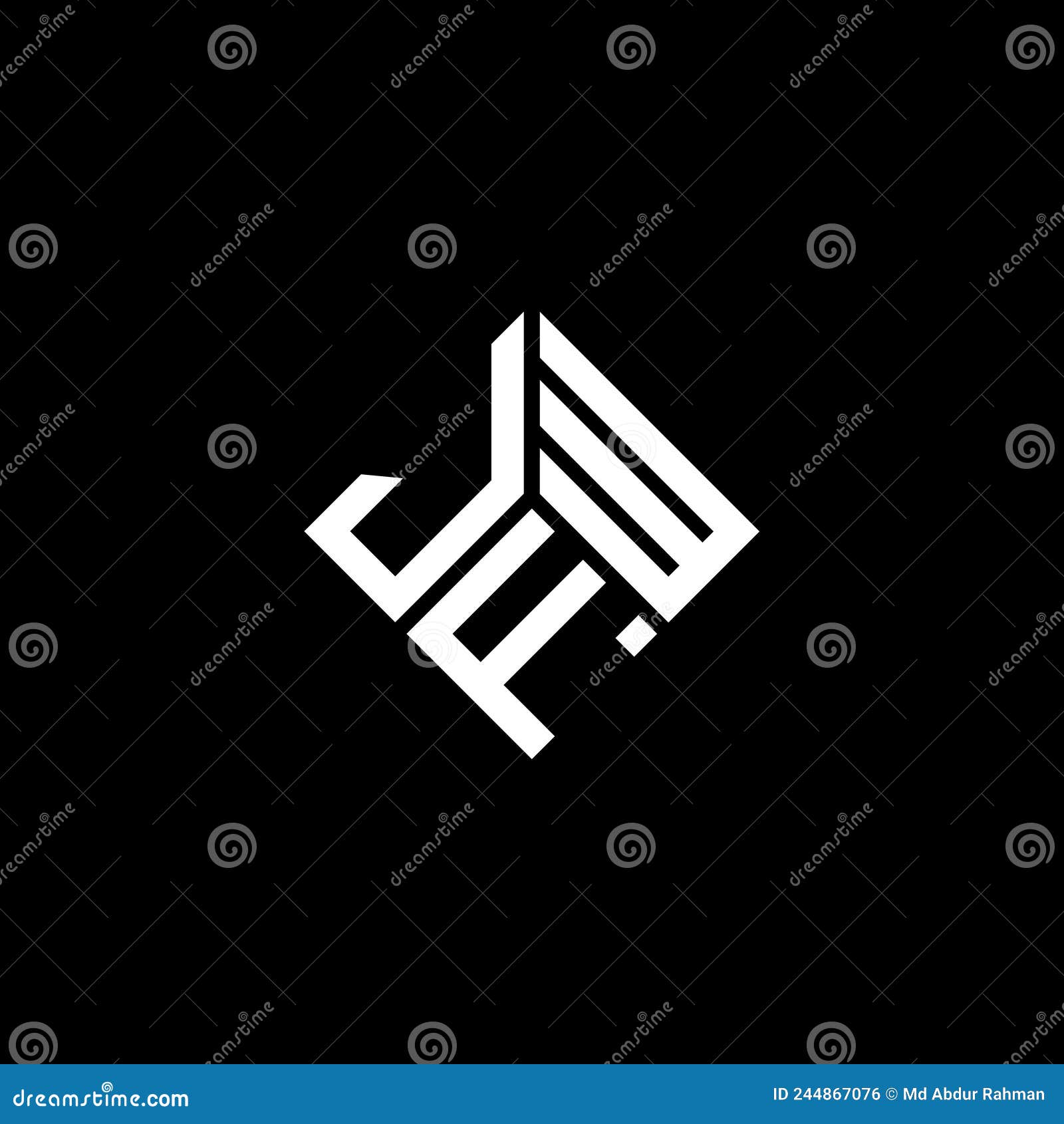 JFW Letter Logo Design on Black Background. JFW Creative Initials ...