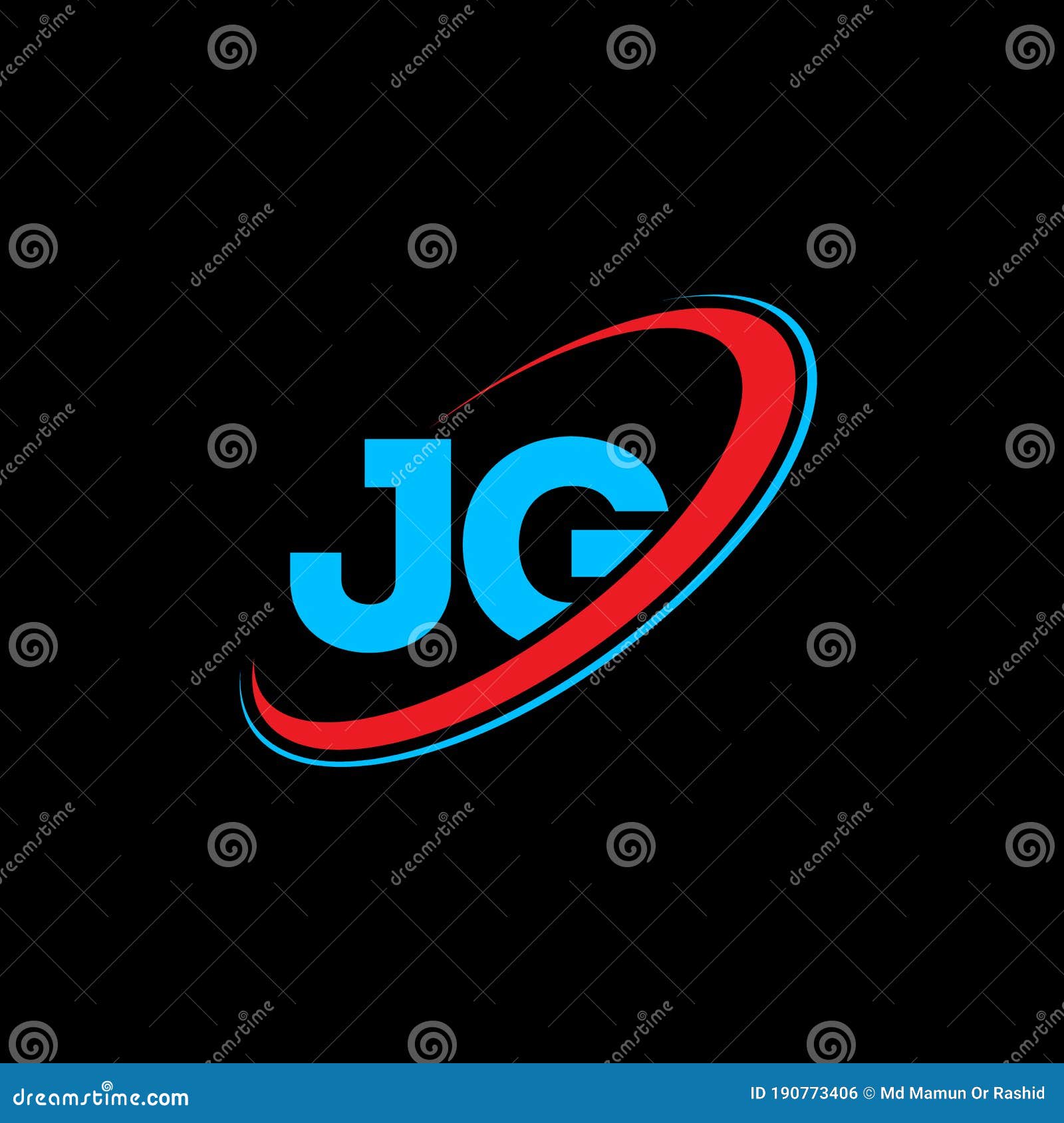 JG J G Letter Logo Design. Initial Letter JG Linked Circle Uppercase ...