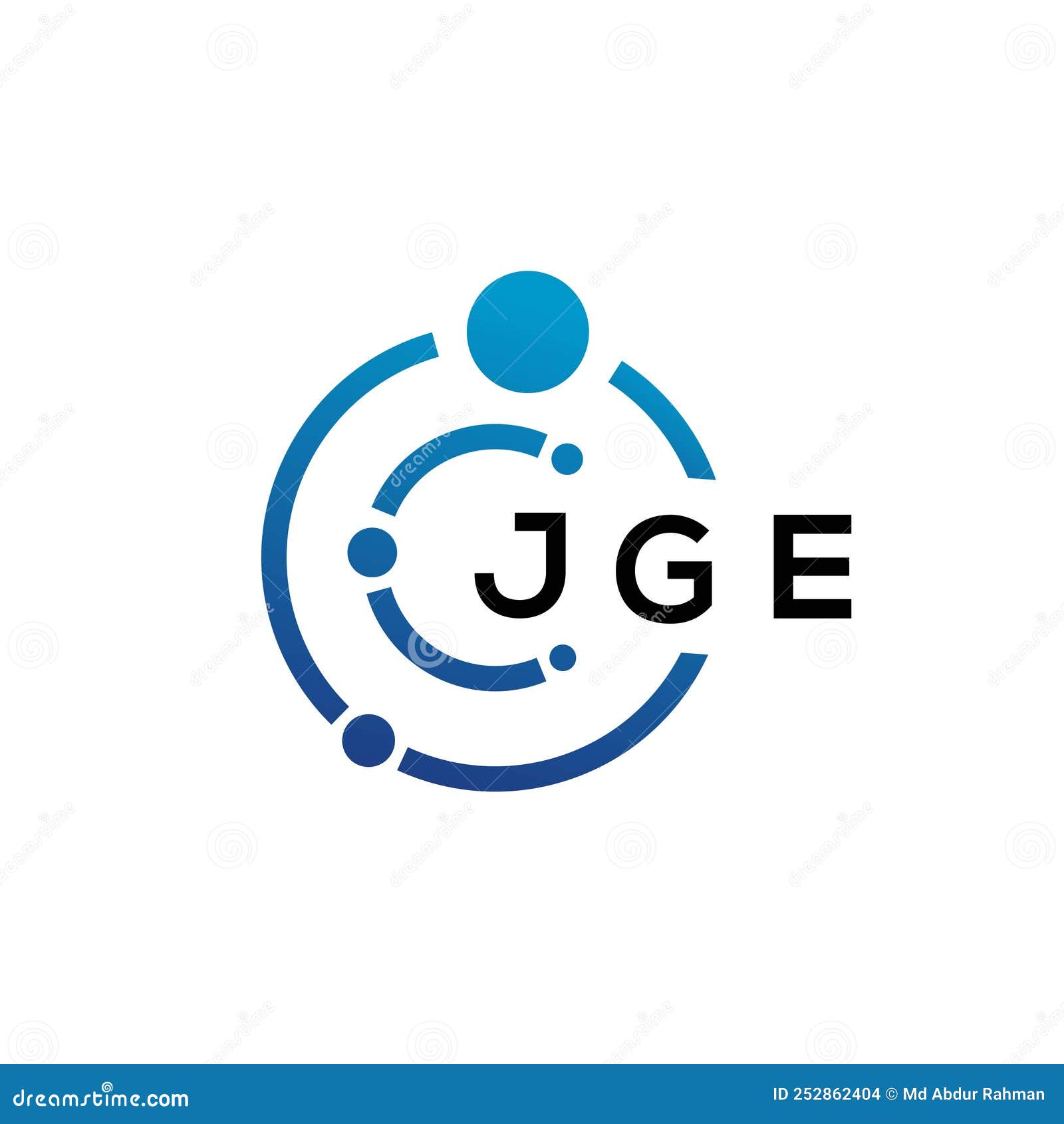 JGE Letter Technology Logo Design on White Background. JGE Creative ...