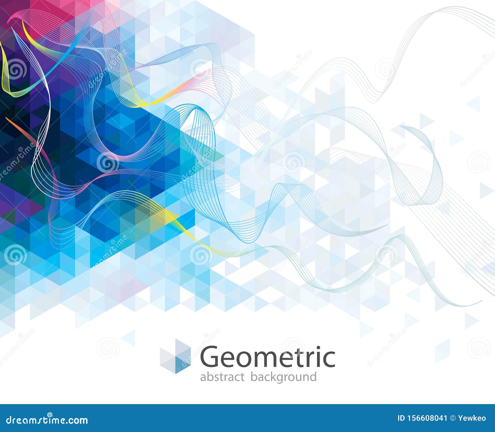 Colorful Wave Geometric Abstract Background. Stock Vector ...