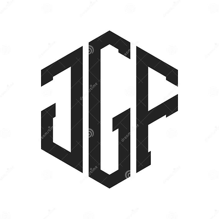 JGF Logo Design. Initial Letter JGF Monogram Logo Using Hexagon Shape ...