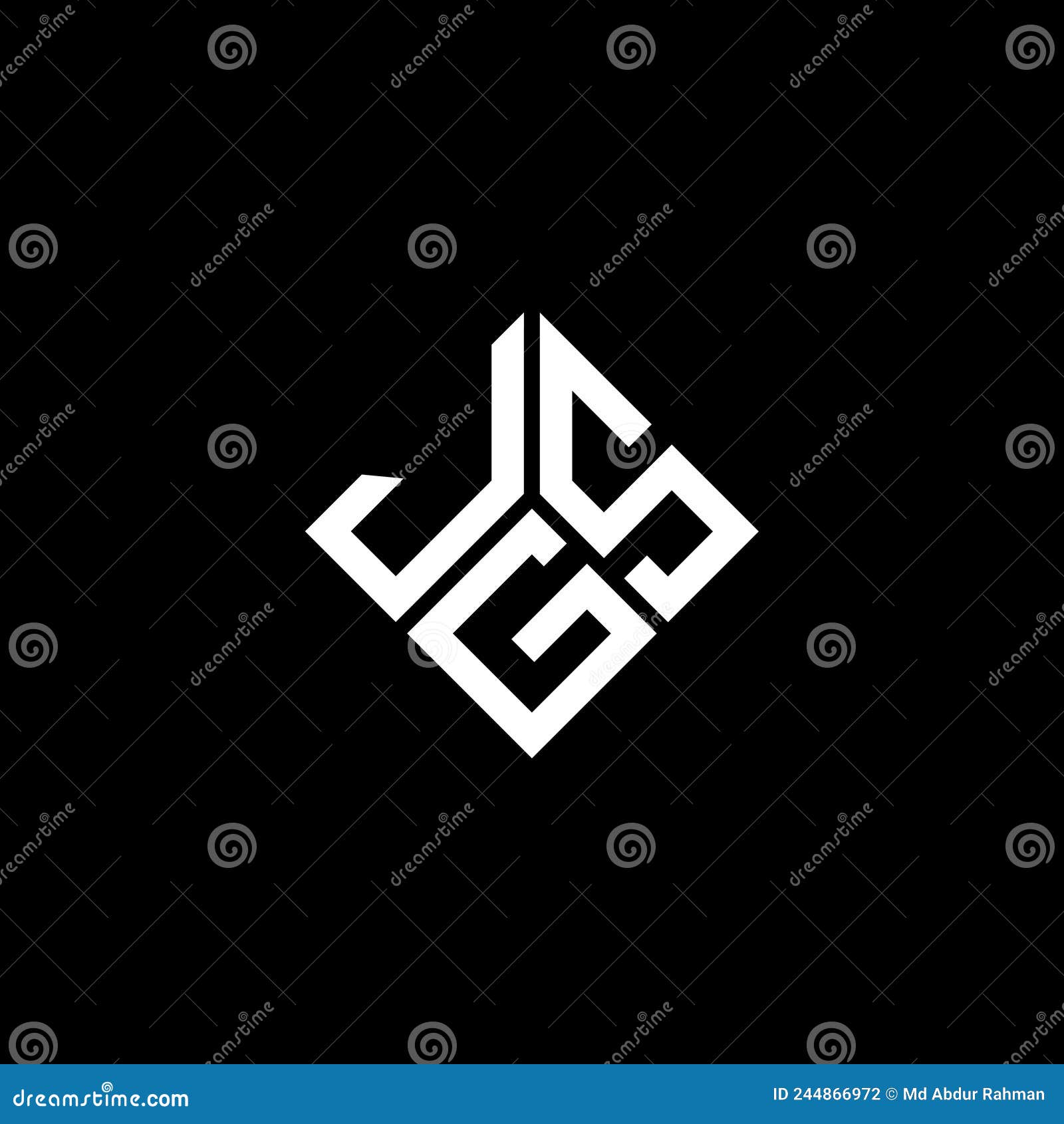 JGS Letter Logo Design on Black Background. JGS Creative Initials ...