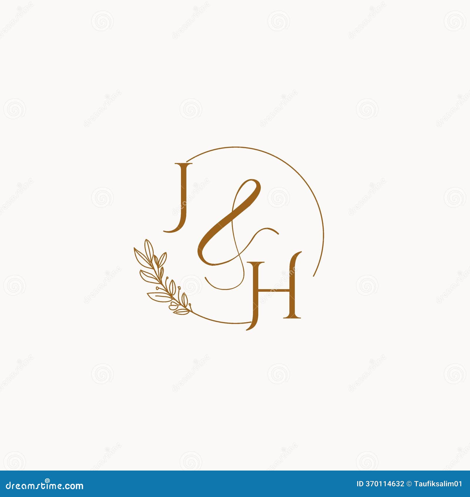 JH Initial Wedding Monogram Logo Vector Illustration | CartoonDealer.com #370114632