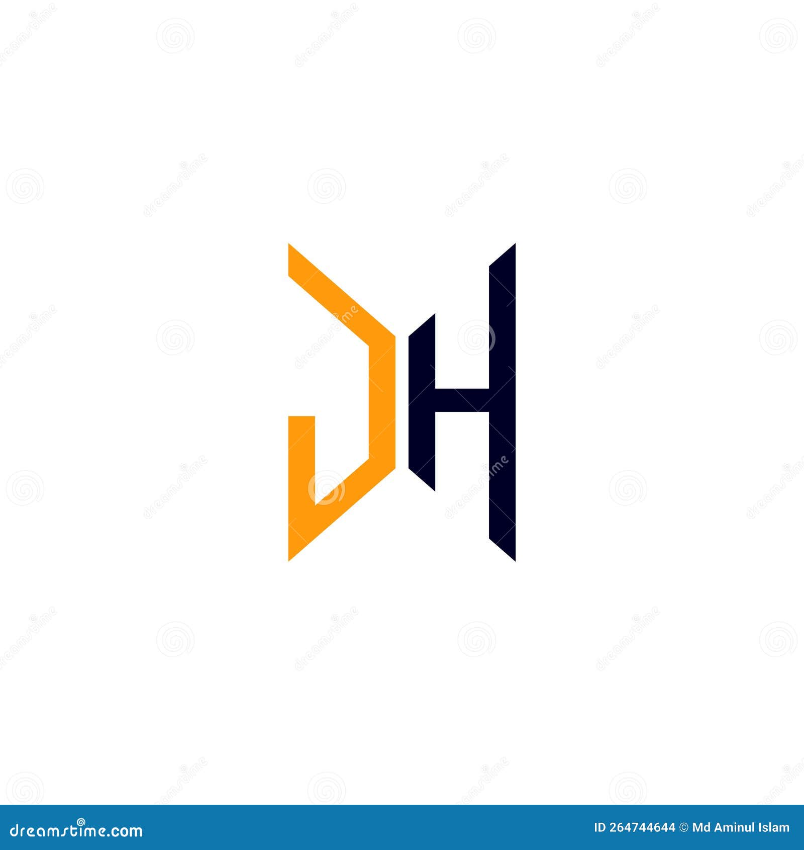 JH Letter Logo Creative Design with Vector Graphic, Stock Vector ...