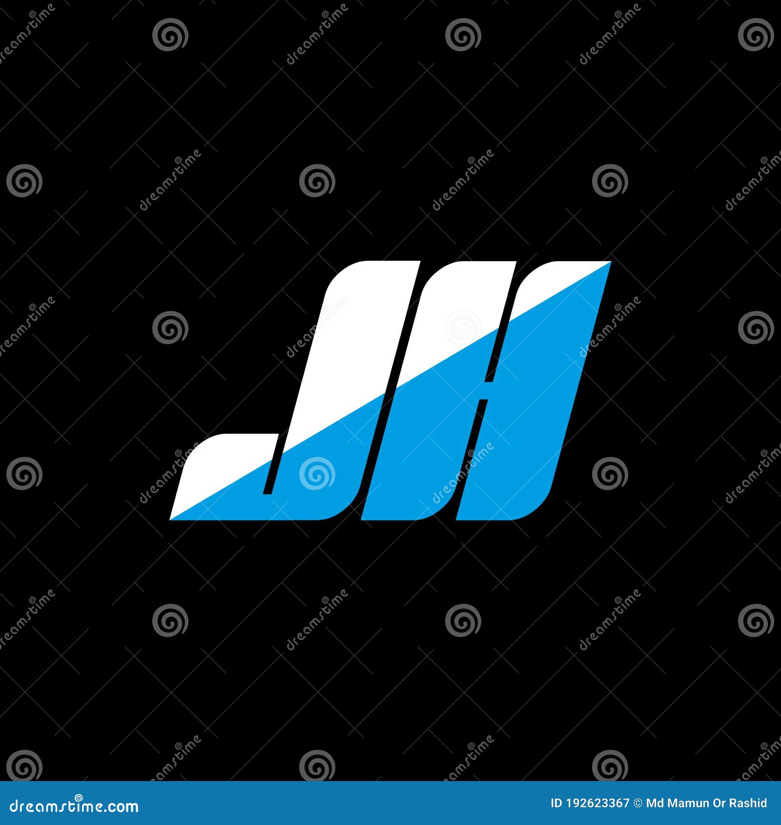 JH Letter Logo Design on Black Background. JH Creative Initials Letter ...