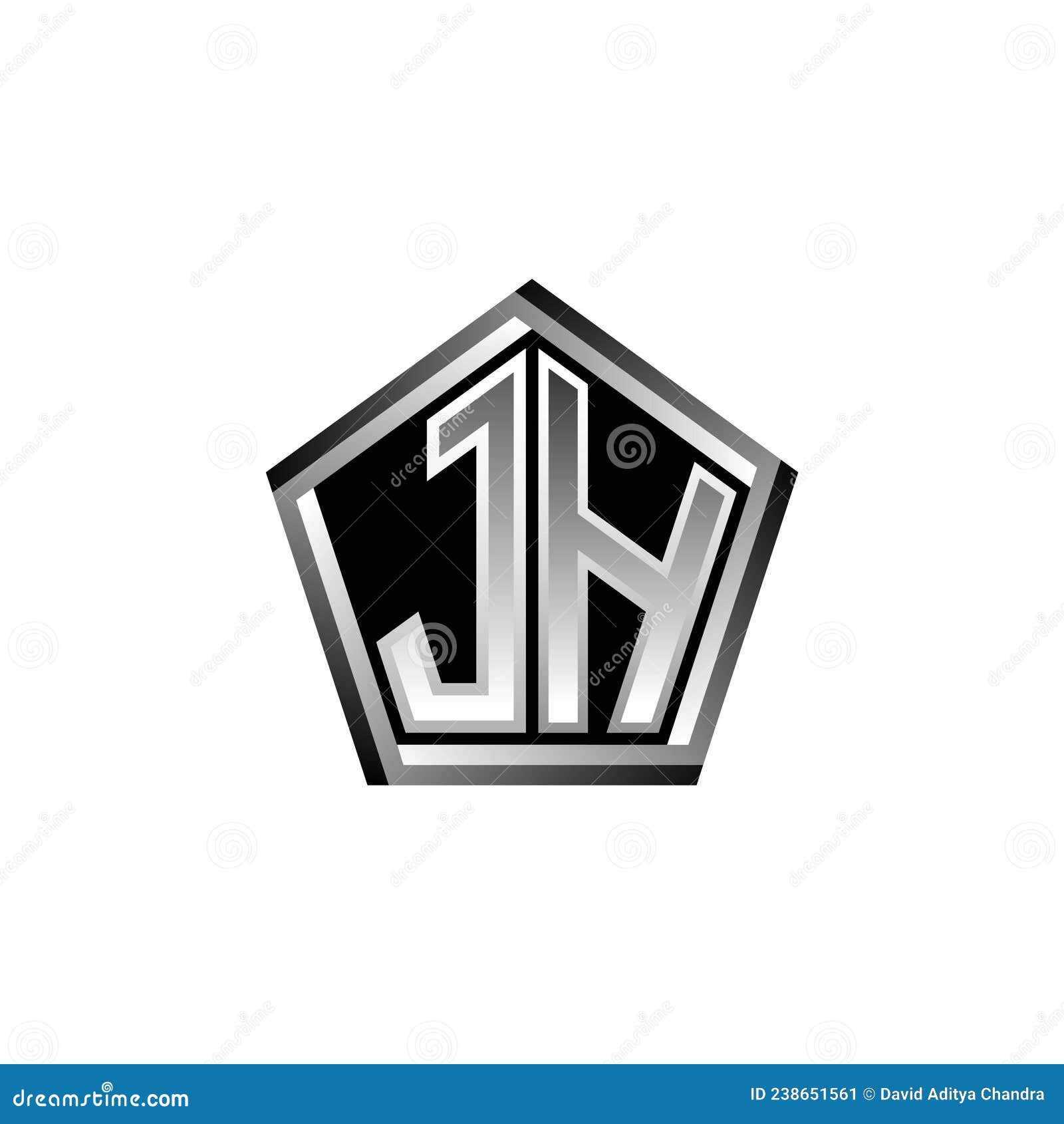 JH Logo Monogram Silver Geometric Modern Design Stock Vector ...