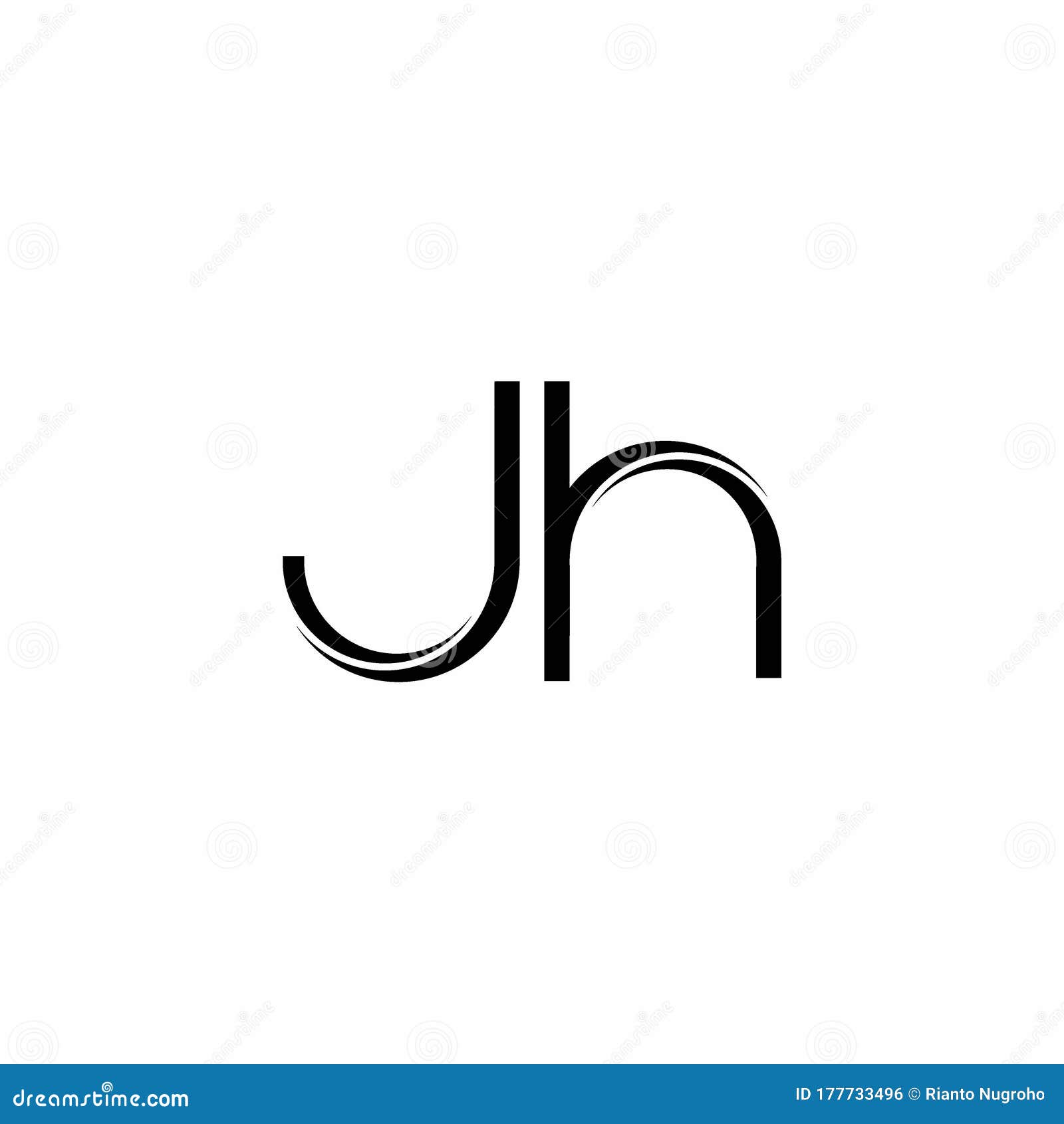 JH Logo Monogram with Slice Rounded Modern Design Template Stock Vector ...