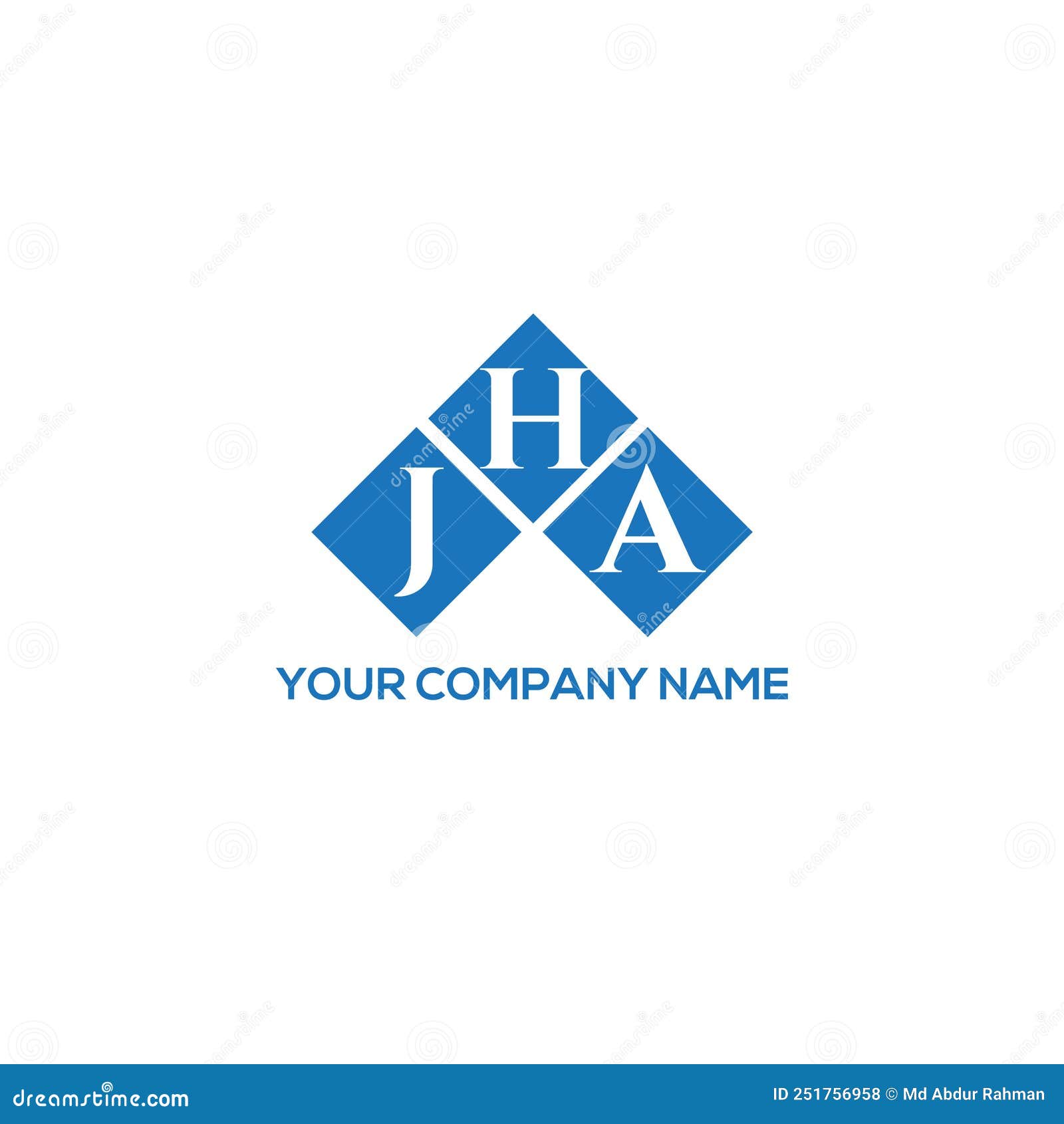 JHA Letter Logo Design on WHITE Background. JHA Creative Initials ...