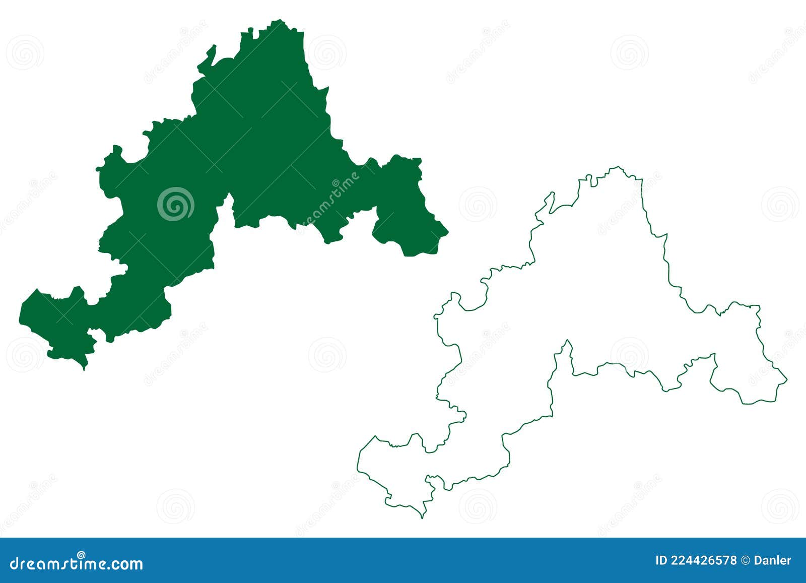 Jhalawar District Rajasthan State, Republic of India Map Vector ...