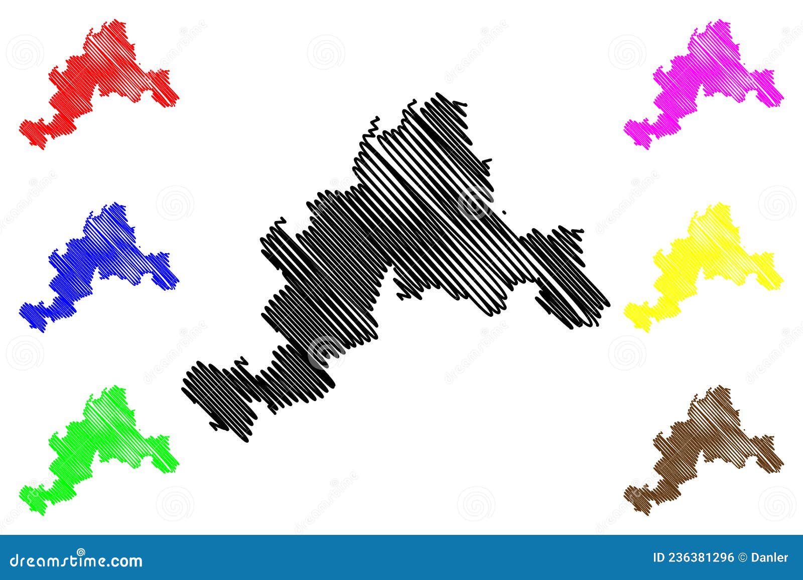 Jhalawar District Rajasthan State, Republic of India Map Vector ...