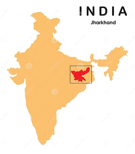 Jharkhand in India Map. Jharkhand Map Vector Illustration Editorial ...
