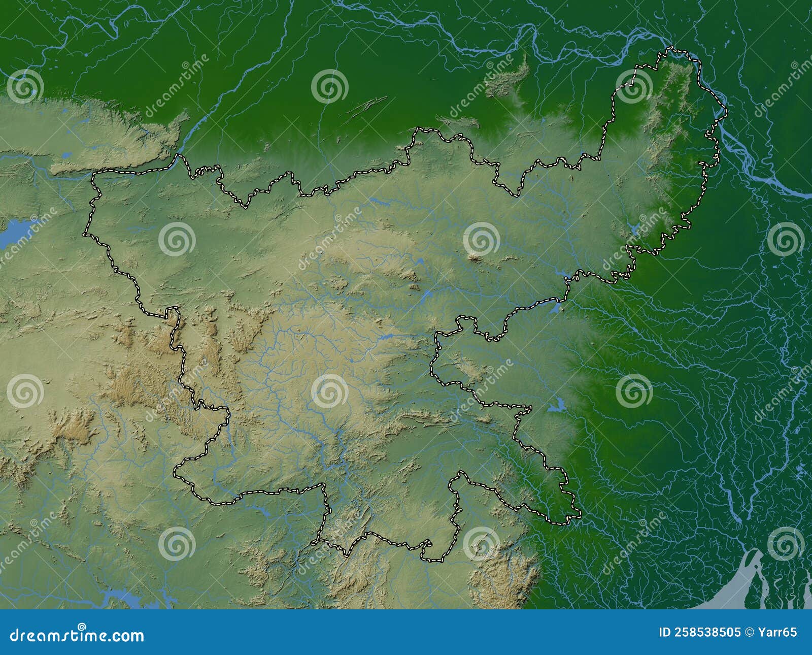Jharkhand, India. Physical. No Legend Stock Image - Image of jharkhand, country: 258538505