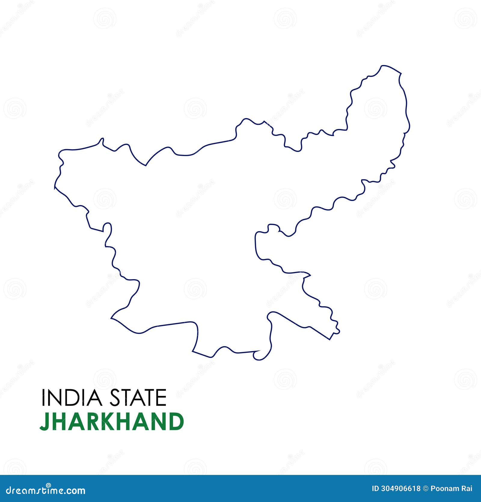 Jharkhand Map of Indian State. Jharkhand Map Vector Illustration Stock ...