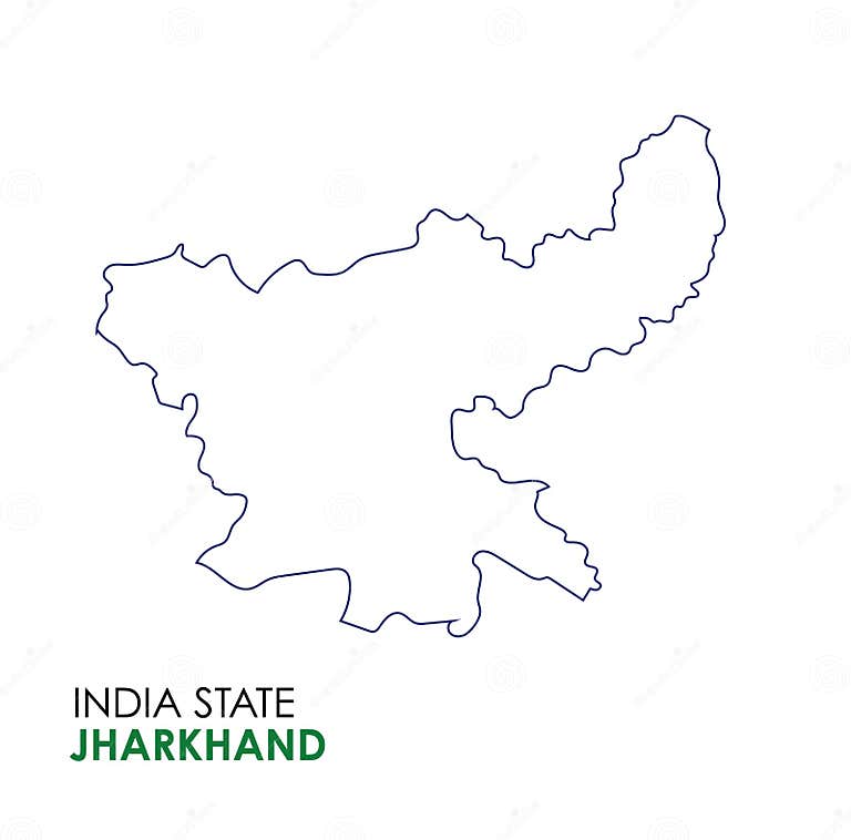 Jharkhand Map of Indian State. Jharkhand Map Vector Illustration Stock ...