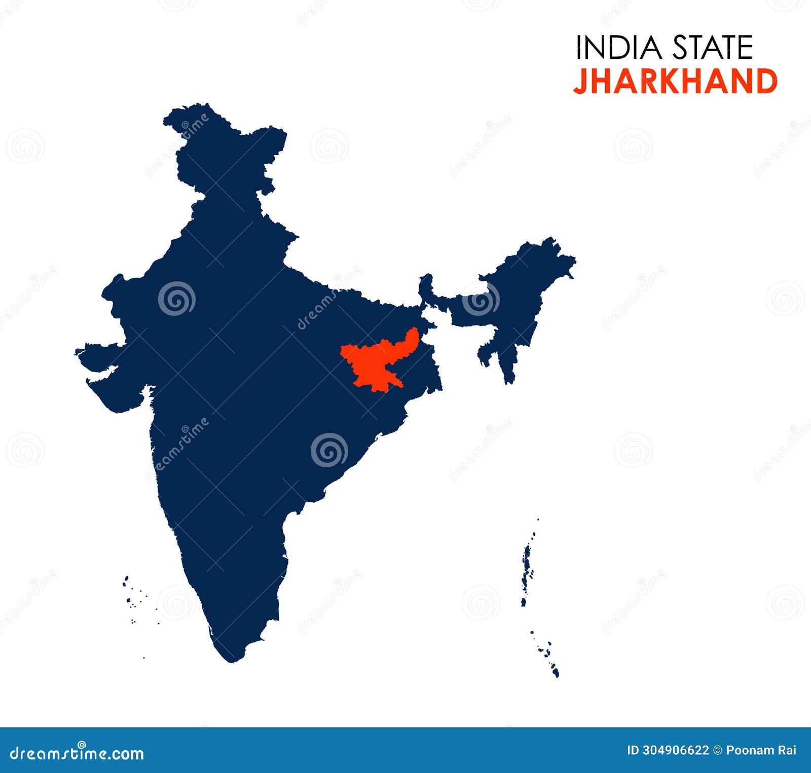 Jharkhand Map Of Indian State. Jharkhand Map Vector Illustration ...