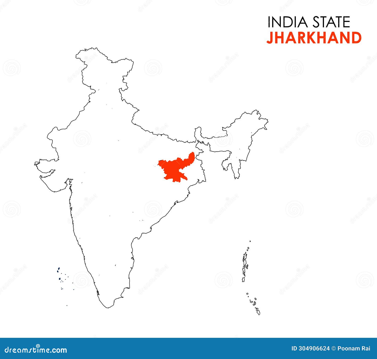 Jharkhand Map of Indian State. Jharkhand Map Vector Illustration Stock ...