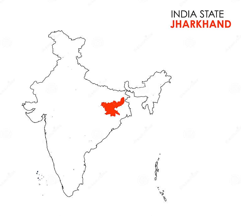 Jharkhand Map of Indian State. Jharkhand Map Vector Illustration Stock ...