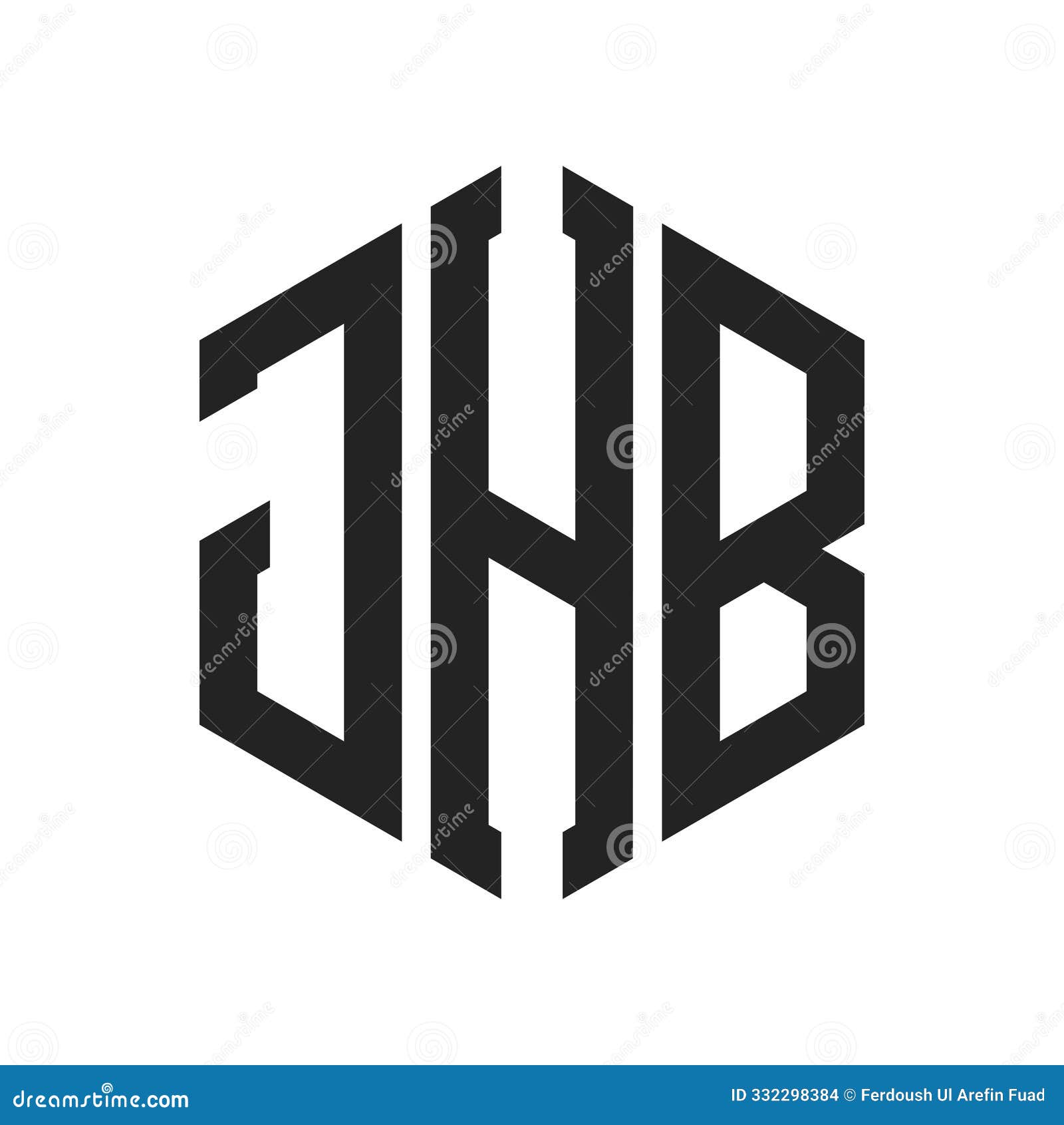 JHB Logo Design. Initial Letter JHB Monogram Logo Using Hexagon Shape ...