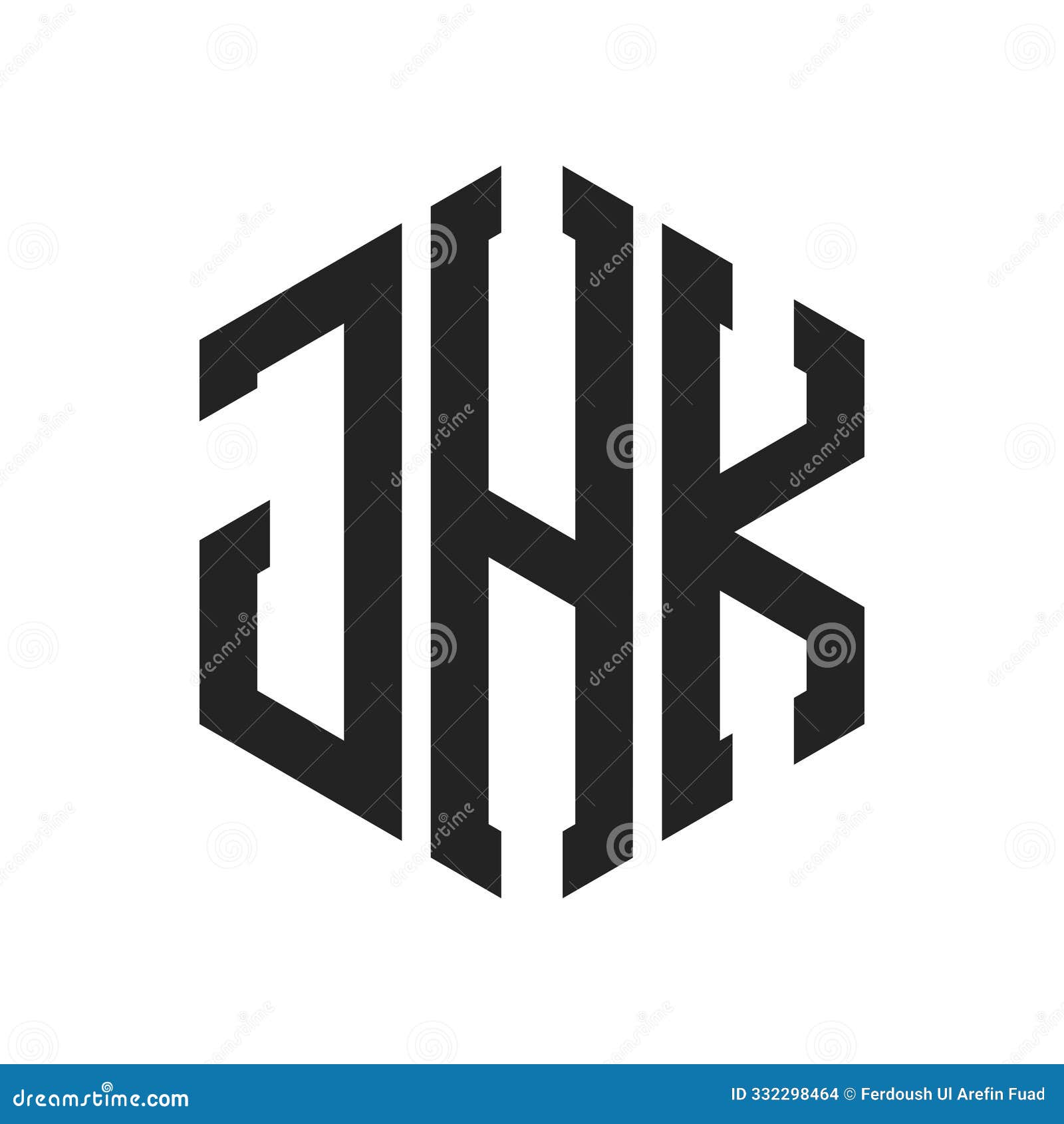 JHK Logo Design. Initial Letter JHK Monogram Logo Using Hexagon Shape ...