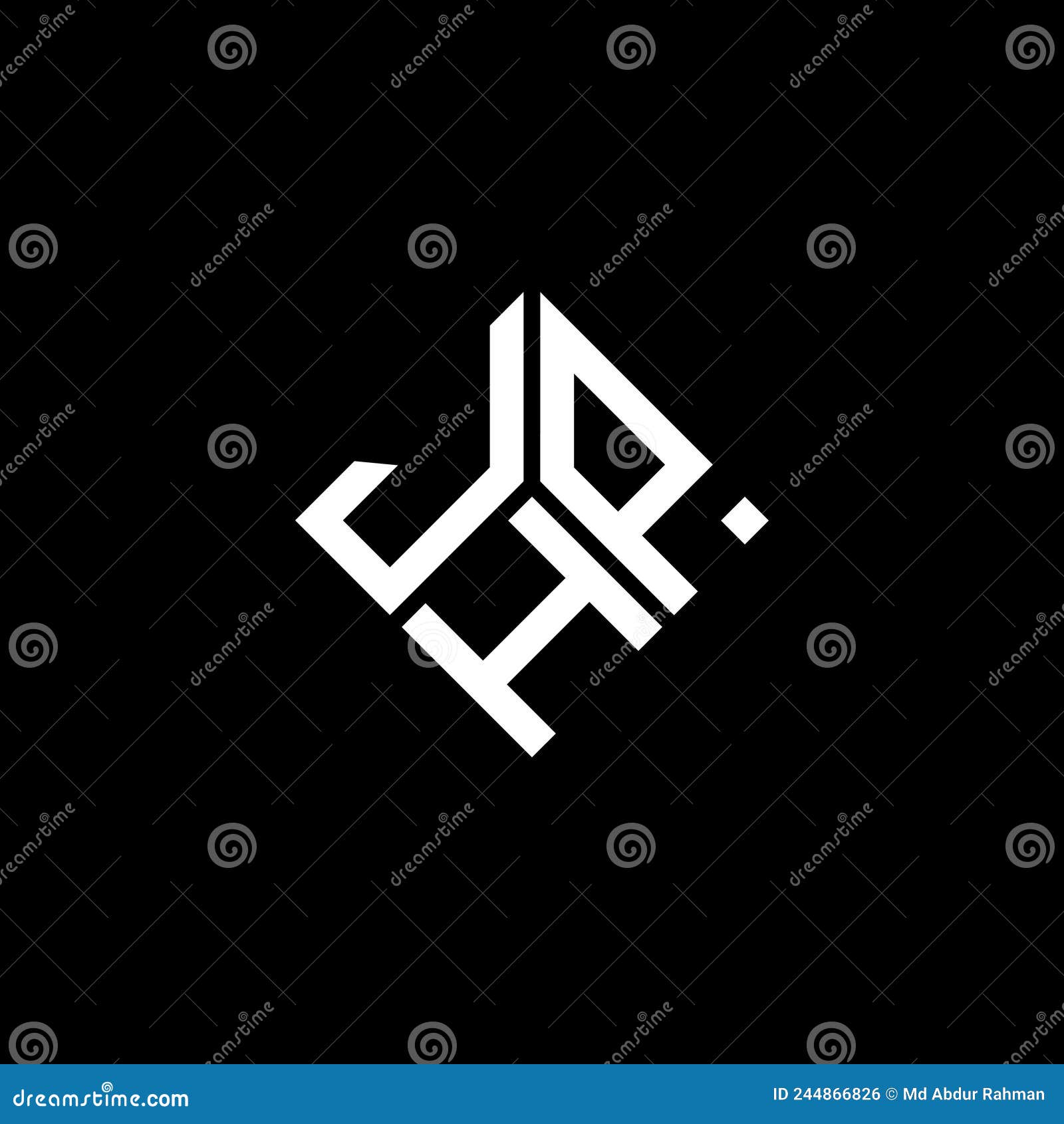 JHP Letter Logo Design on Black Background. JHP Creative Initials ...