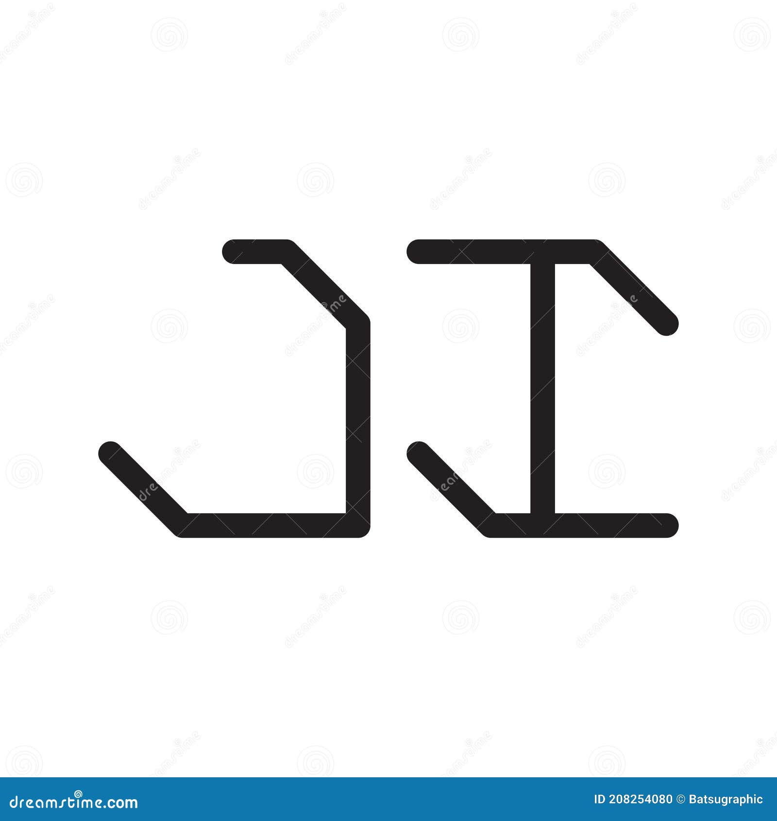 Ji Initial Letter Vector Logo Icon Stock Vector - Illustration of ...
