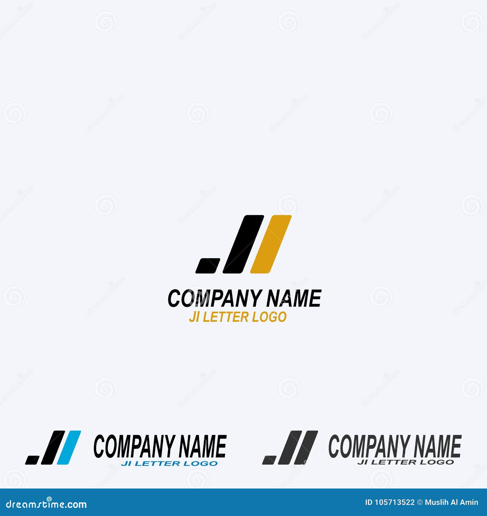 JI Letter Logo Creative Design Stock Vector - Illustration of creative ...