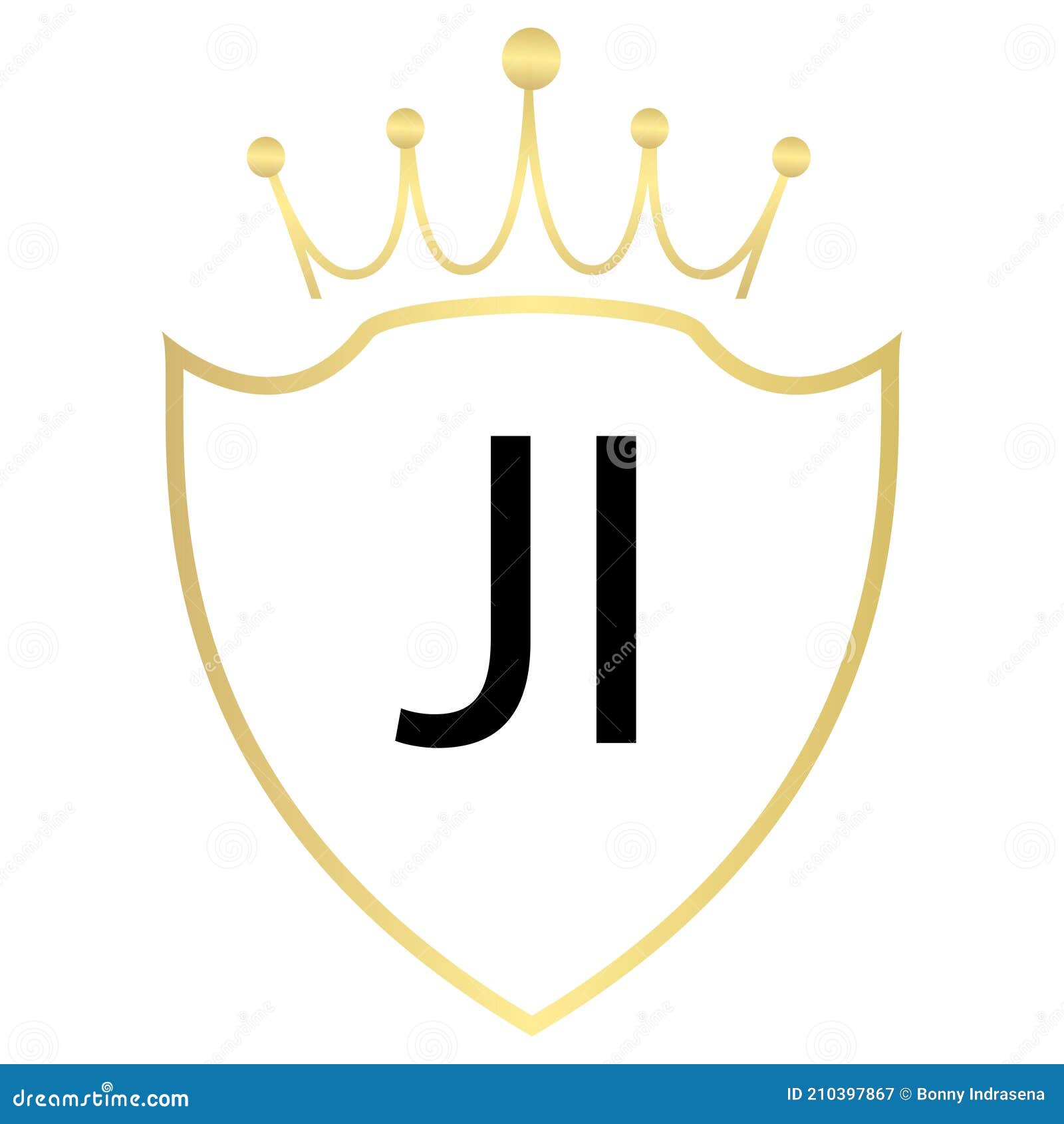 JI Letter Logo Design with Simple Style Stock Vector - Illustration of ...