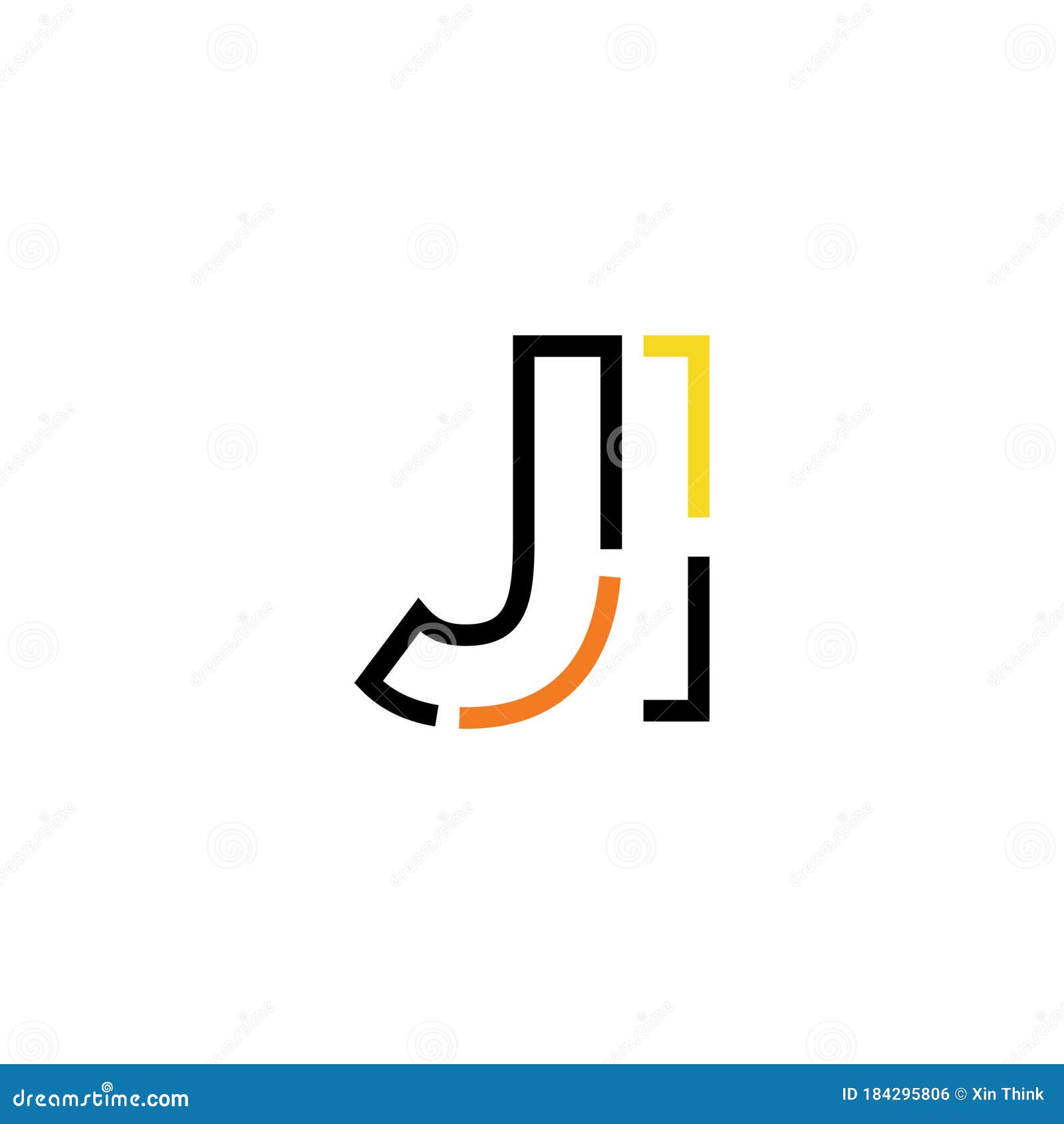 JI Letter Logo Icon Design Template Elements Stock Vector ...