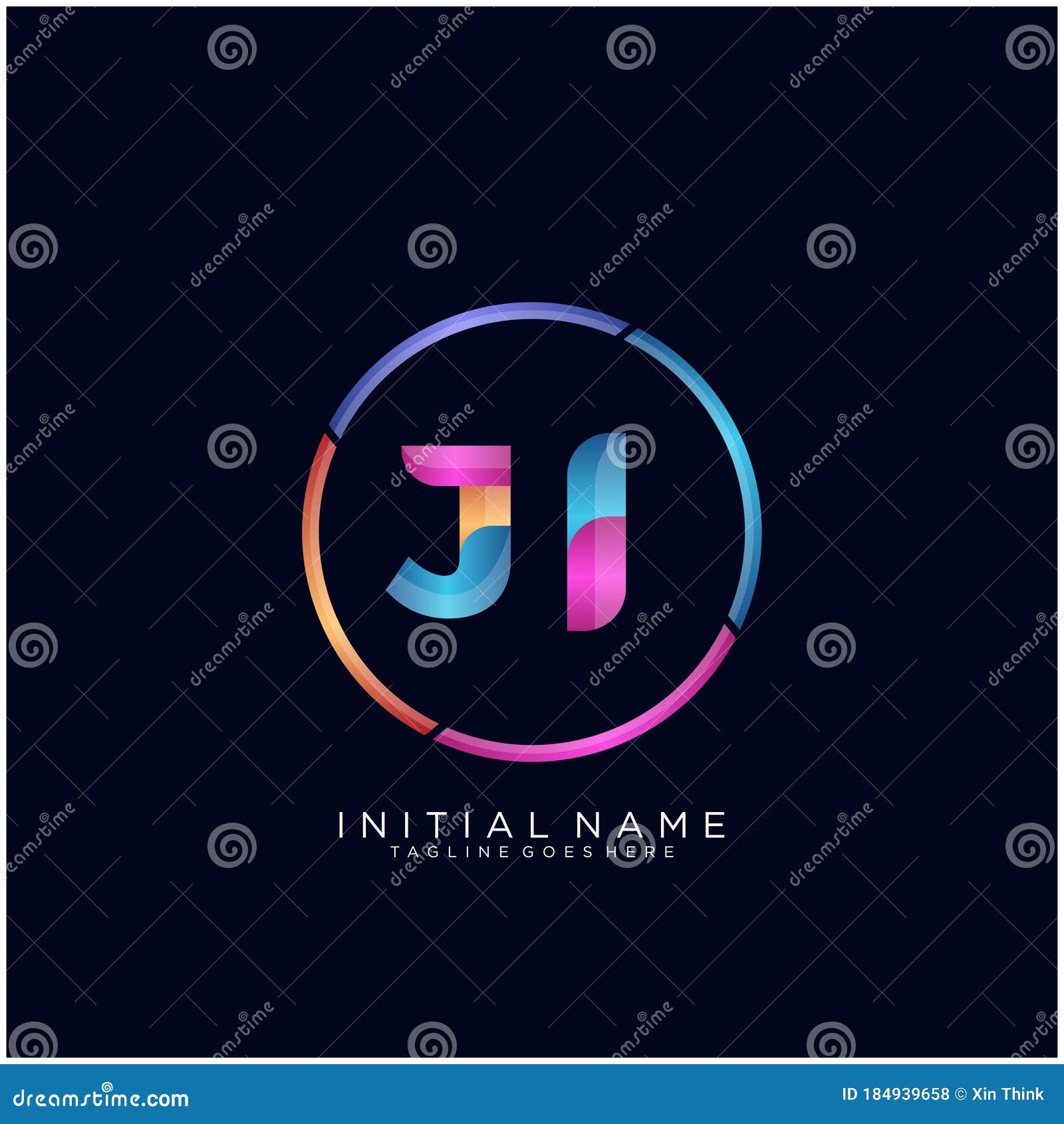 JI Letter Logo Icon Design Template Elements Stock Vector ...