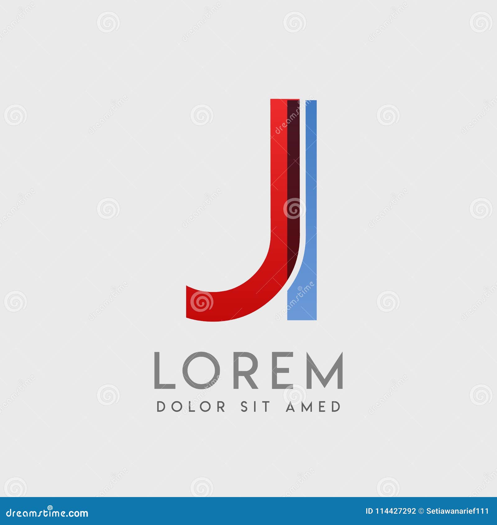 JI Logo Letters with Blue and Red Gradation Stock Vector - Illustration ...
