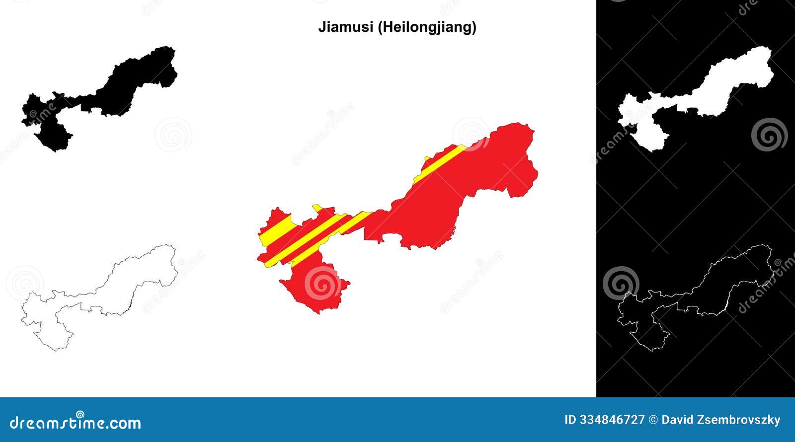 Jiamusi outline map stock illustration. Illustration of design - 334846727