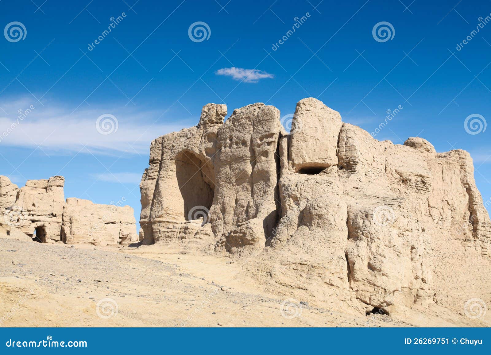 Jiaohe Ruins Seen From Above, Turpan, China. Ancient Capital Of The ...