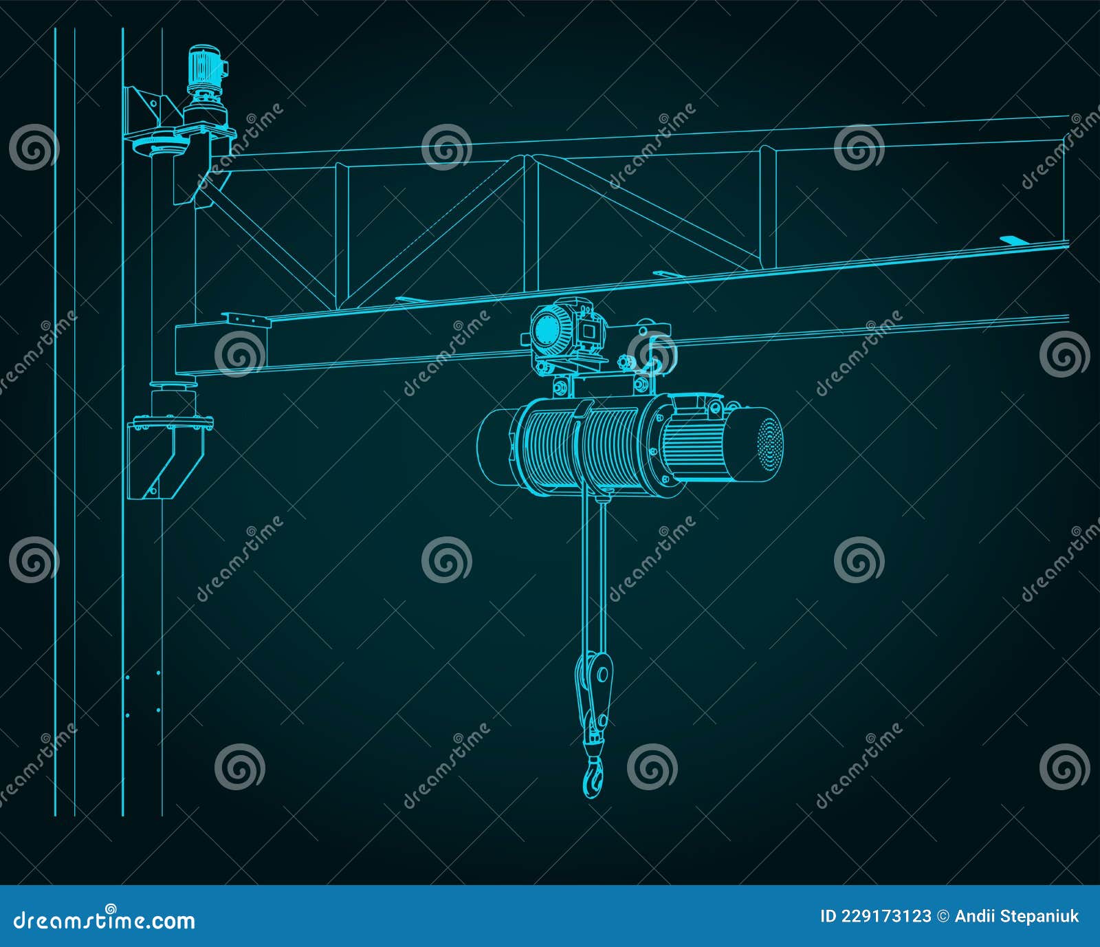 Jib Crane Close-up Illustration Stock Vector - Illustration of industry ...