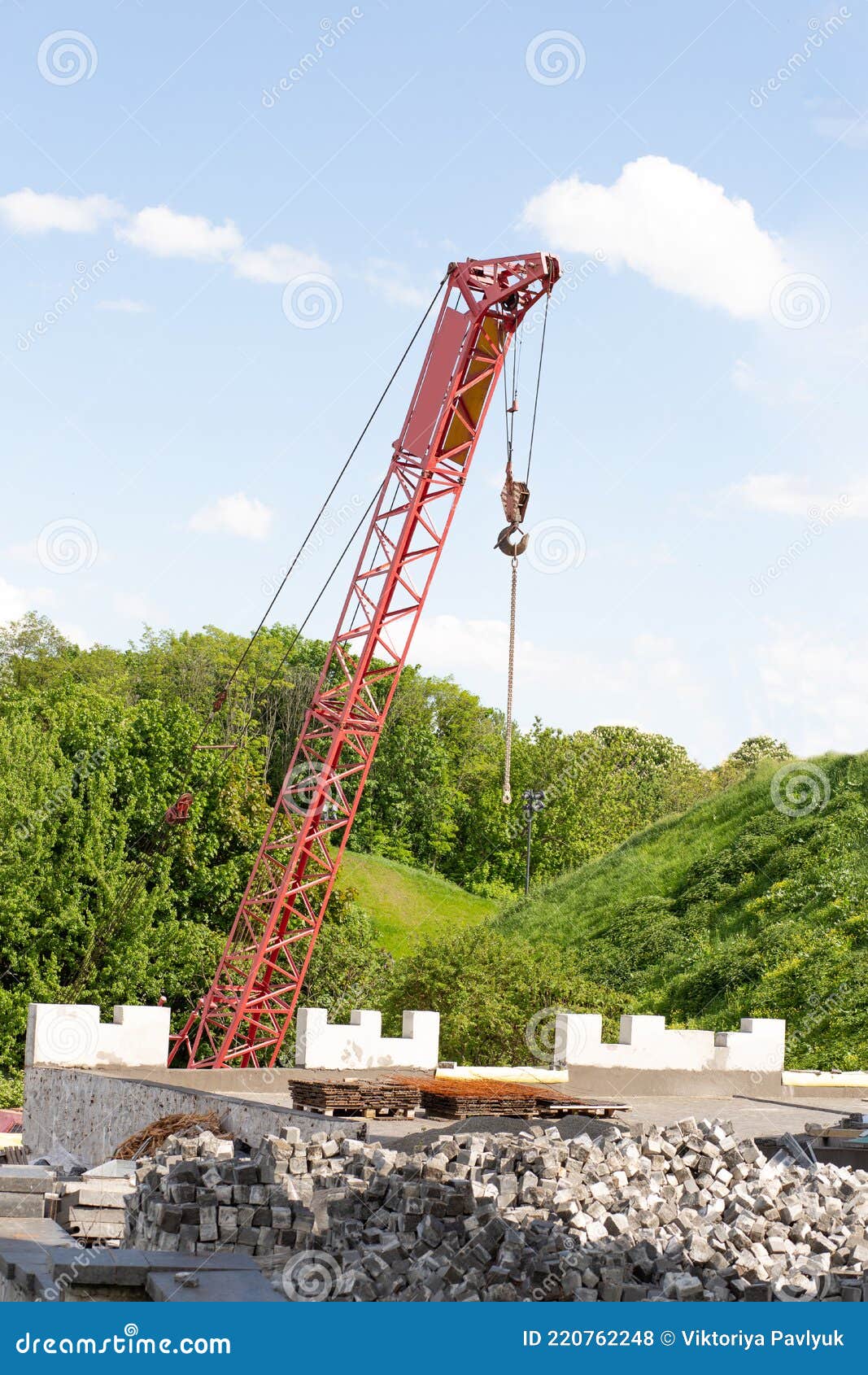 Jib Crane at the Construction Site Stock Photo - Image of housing ...