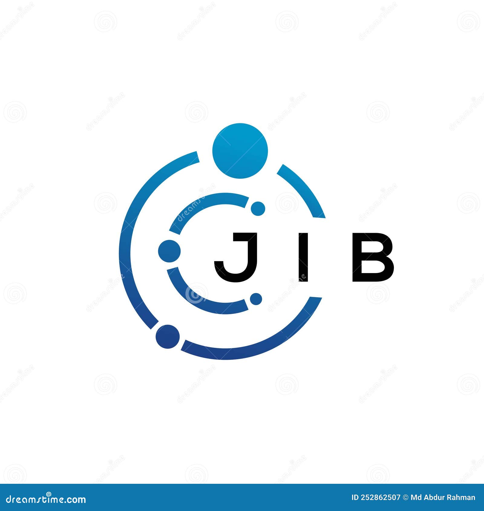 JIB Letter Technology Logo Design On White Background. JIB Creative ...