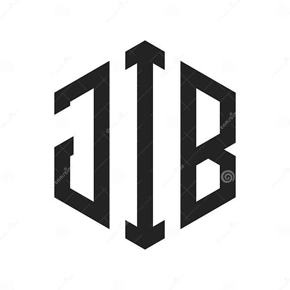 JIB Logo Design. Initial Letter JIB Monogram Logo Using Hexagon Shape ...