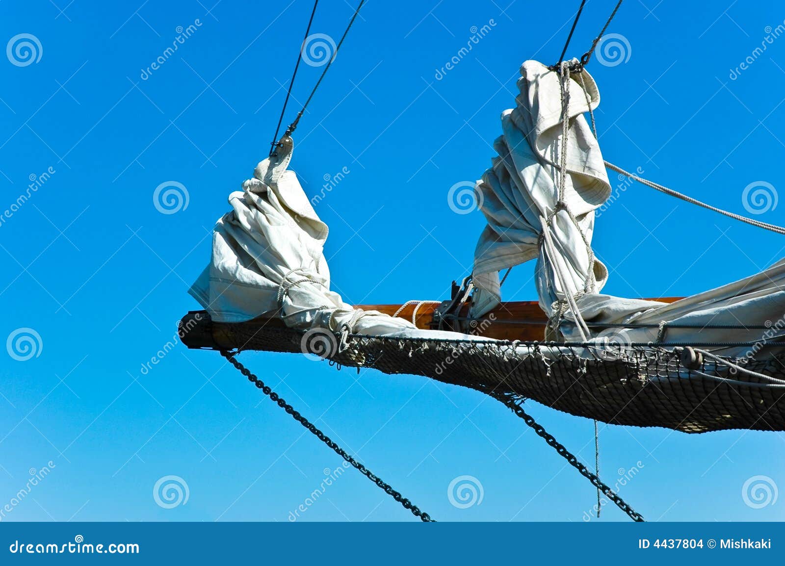 Jib of a Sailing Ship stock photo. Image of sailing, blue - 4437804